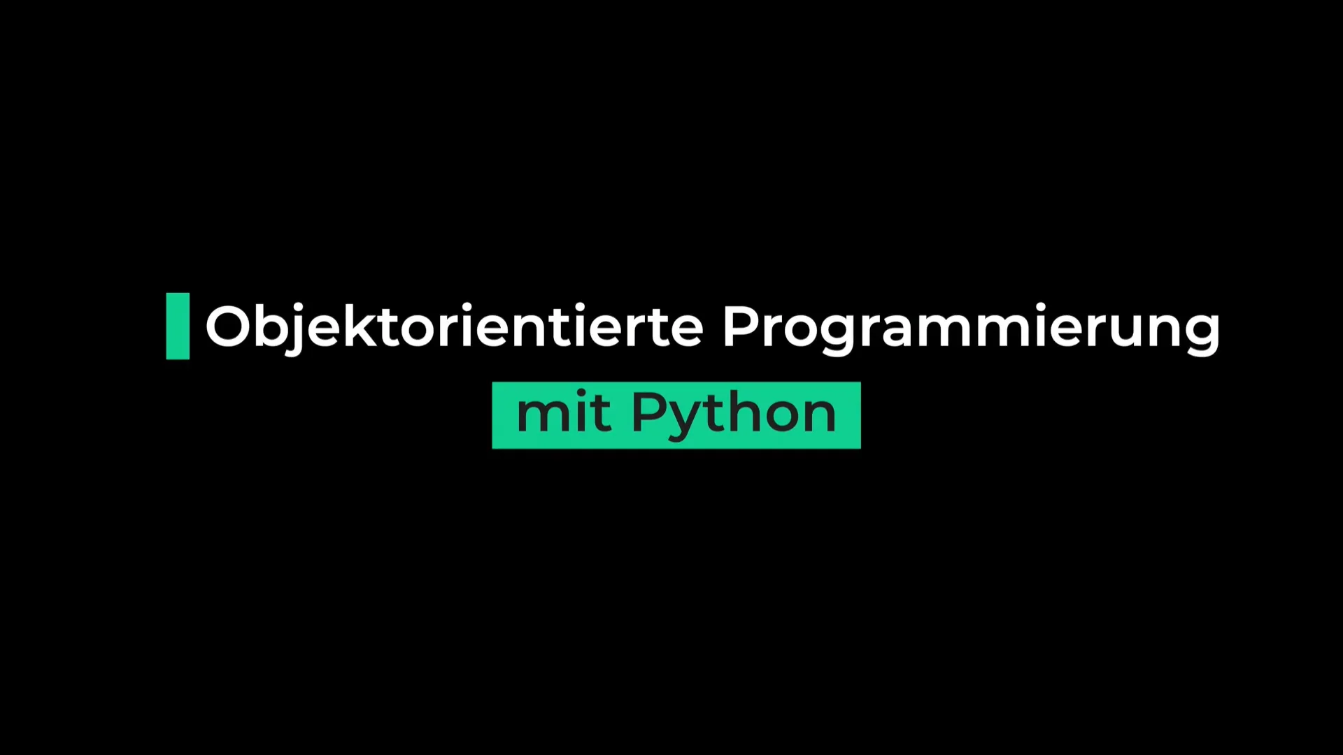 Einstieg: OOP in Python on Vimeo