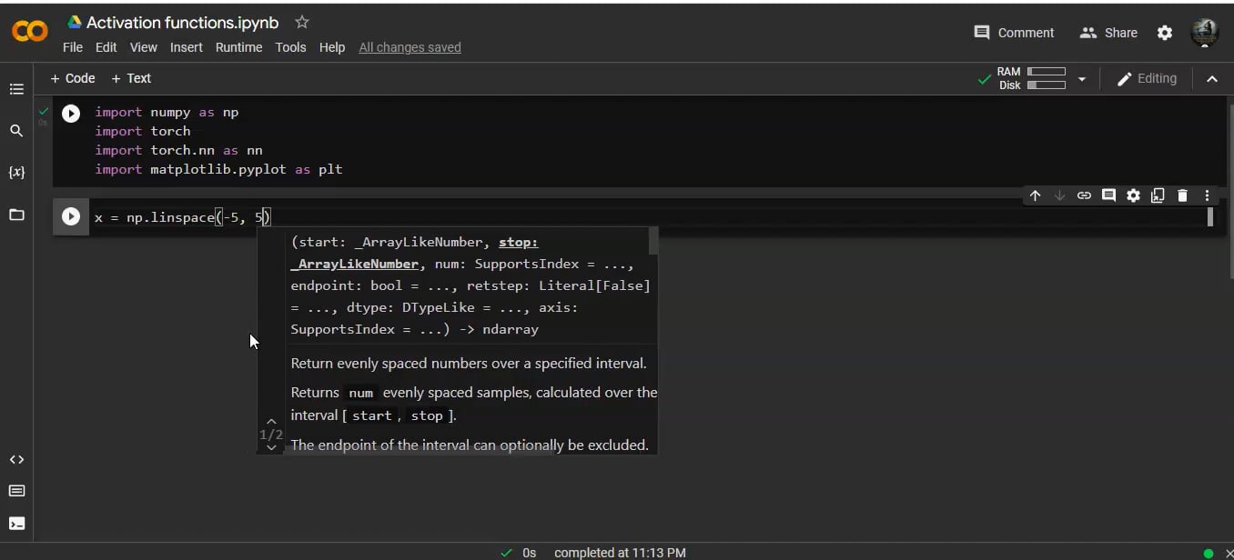 Activation functions demonstration on Vimeo