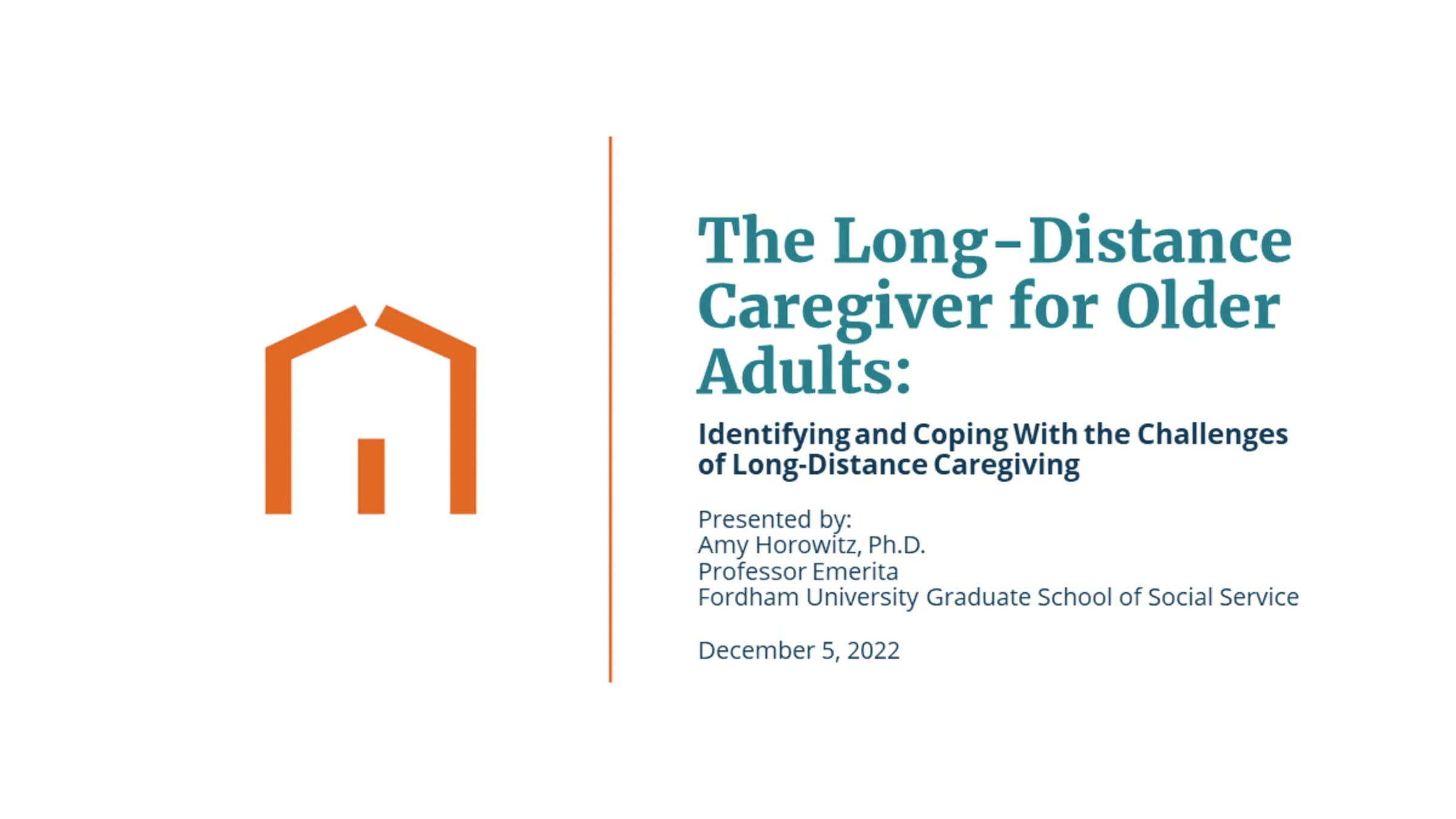 The Long-Distance Caregiver for Older Adults