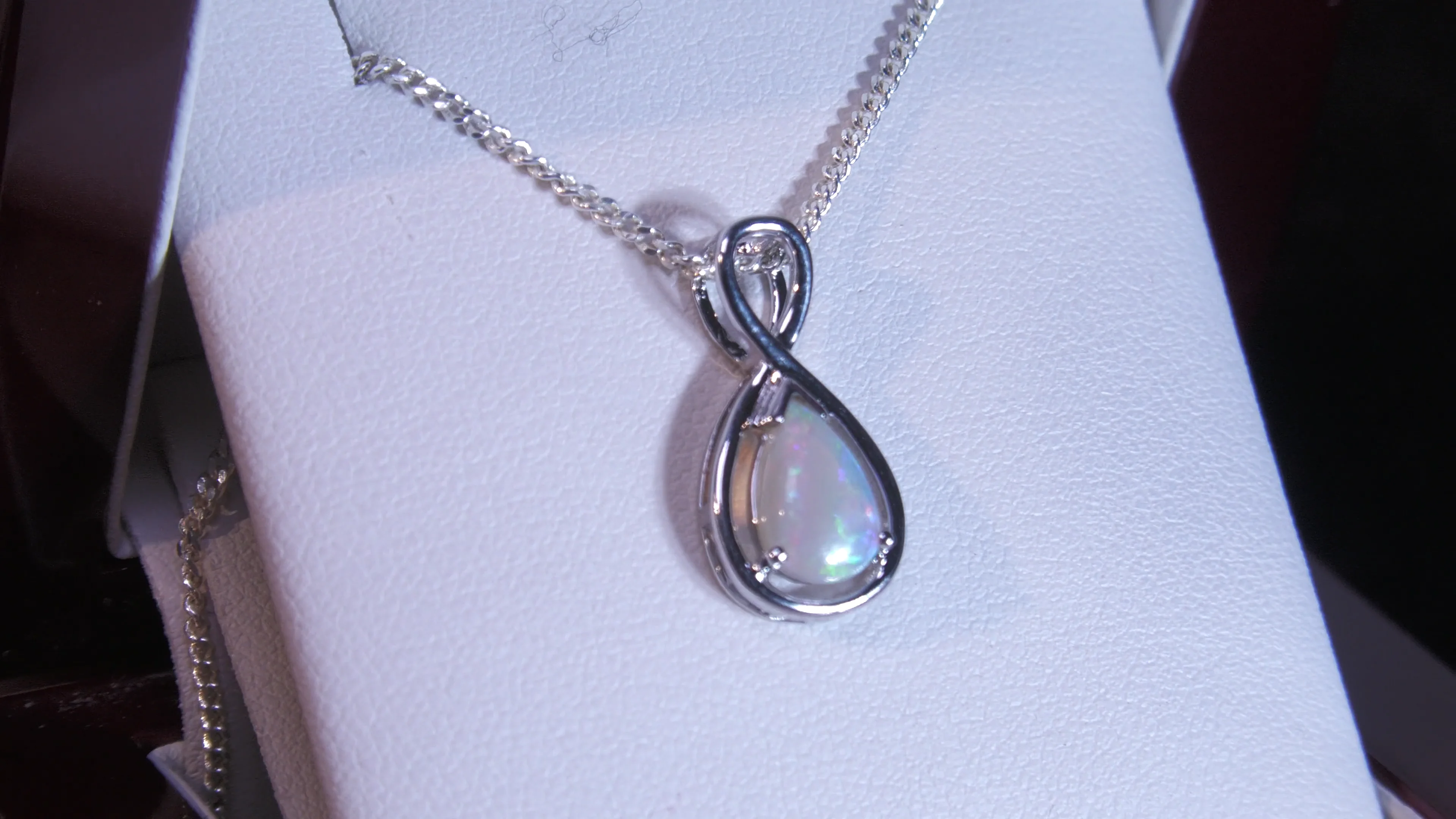 Opal Sterling Silver Figure Eight Pendant, Solid 100% Natural Crystal ...