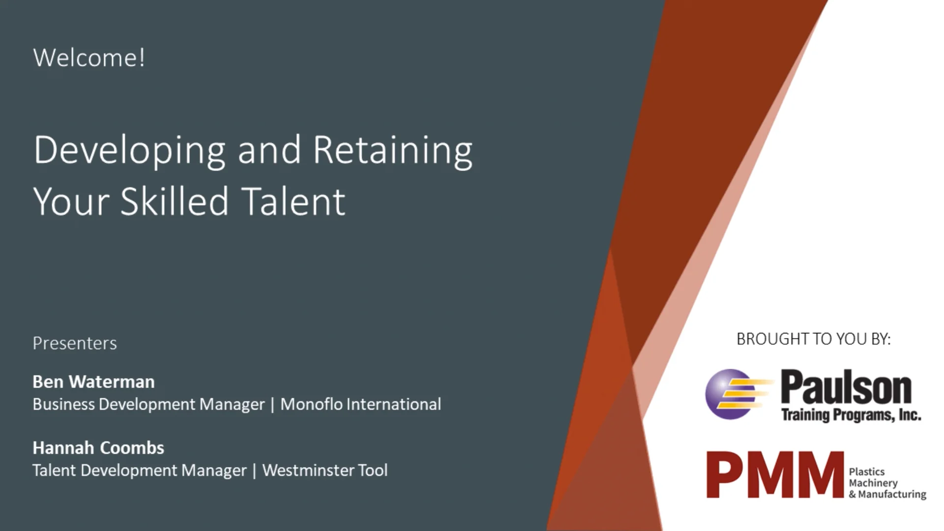 PMM Workforce Development Webinar on Vimeo