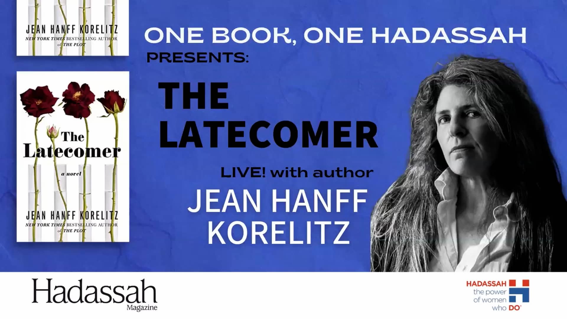 One Book, One Hadassah: Live with Jean Hanff Korelitz, author of The ...