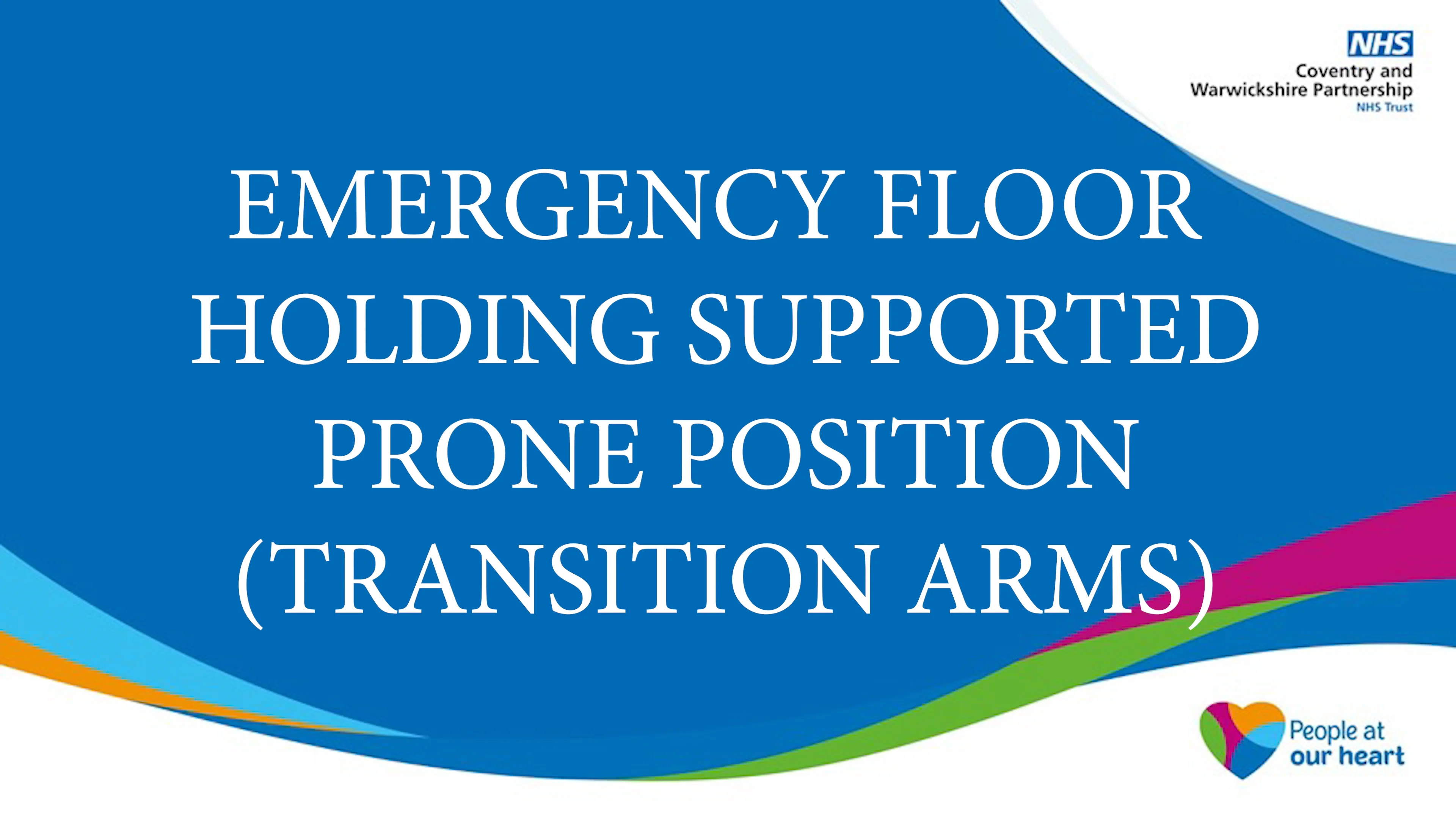 EMERGENCY FLOOR HOLDING SUPPORTED PRONE POSITION (TRANSITION ARMS) on Vimeo