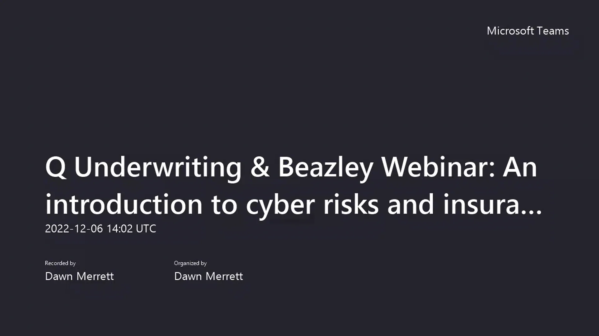 Q Underwriting & Beazley Webinar_ An introduction to cyber risks and ...