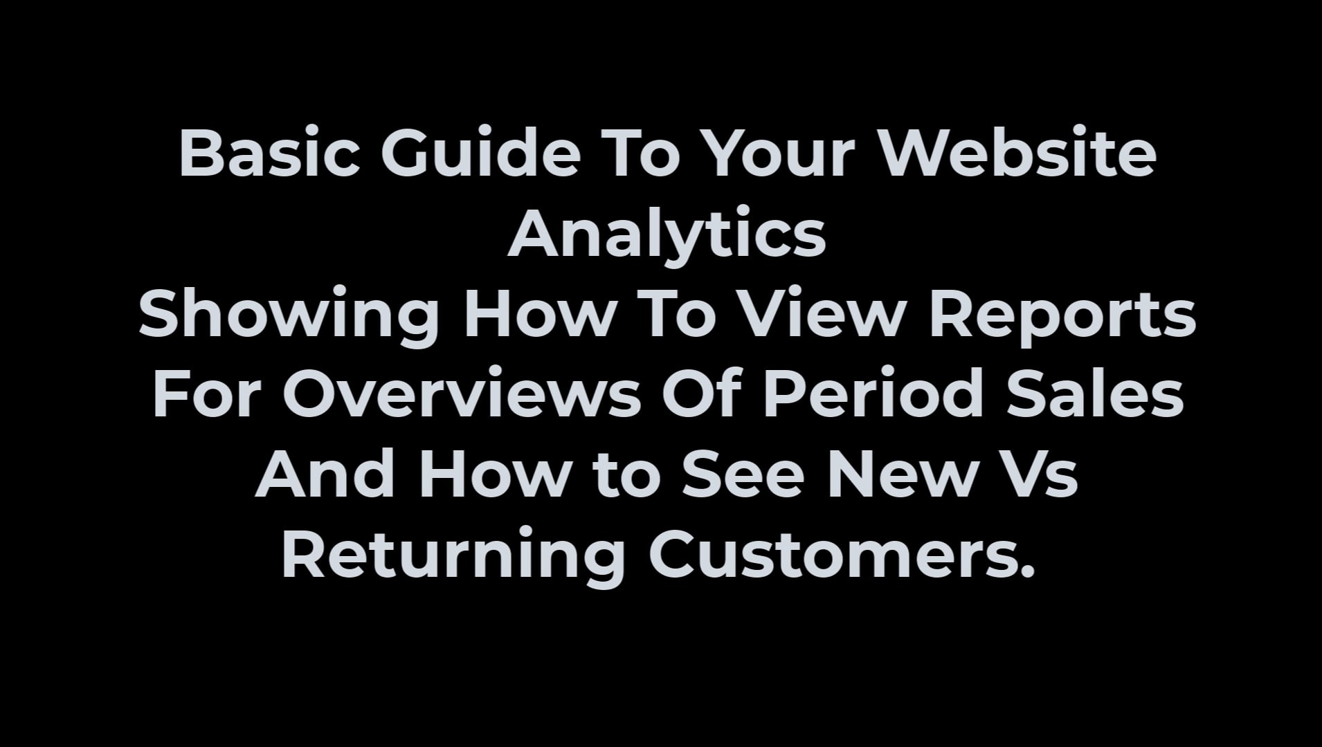 Analytics Reporting - Woocommerce on Vimeo