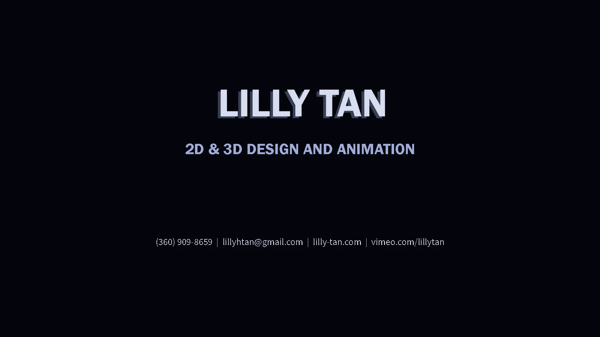 Lilly Tan - 2D & 3D Design and Animation (ARTIST DEMO REEL)