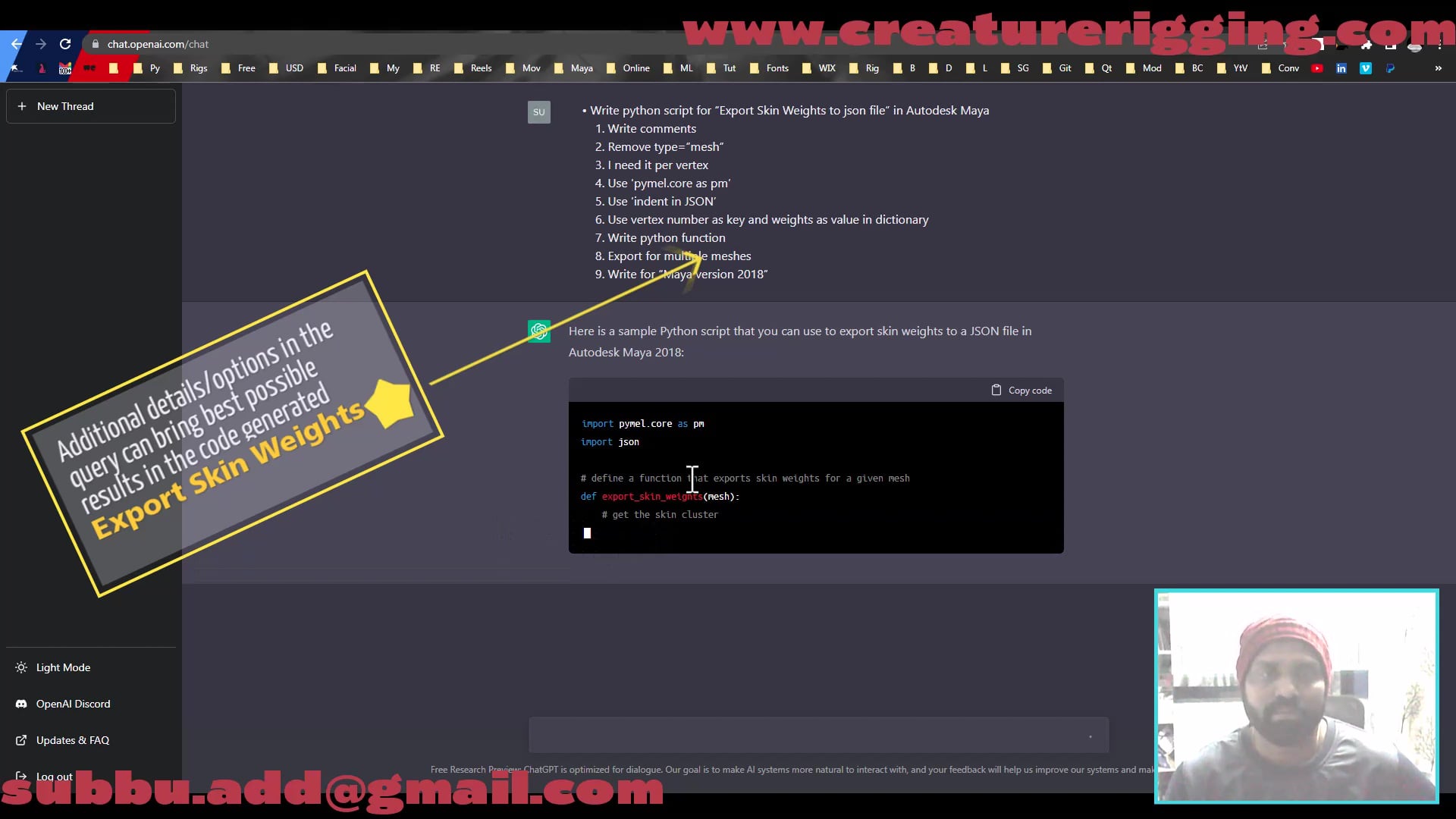 OpenAI's ChatGPT (Part 02) -Best Practices For Maya Python Code Generation on Vimeo