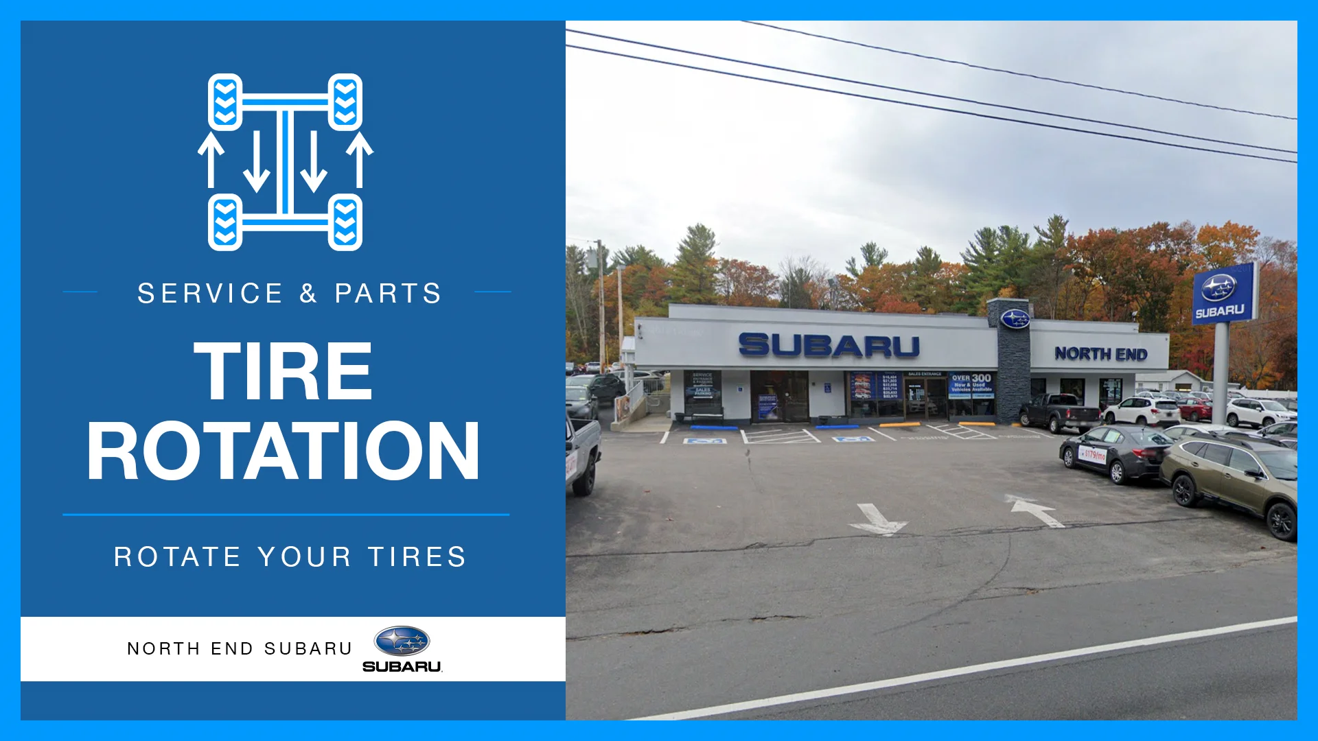 Subaru Tire Rotation Lunenburg, MA // North End Subaru Service on Vimeo