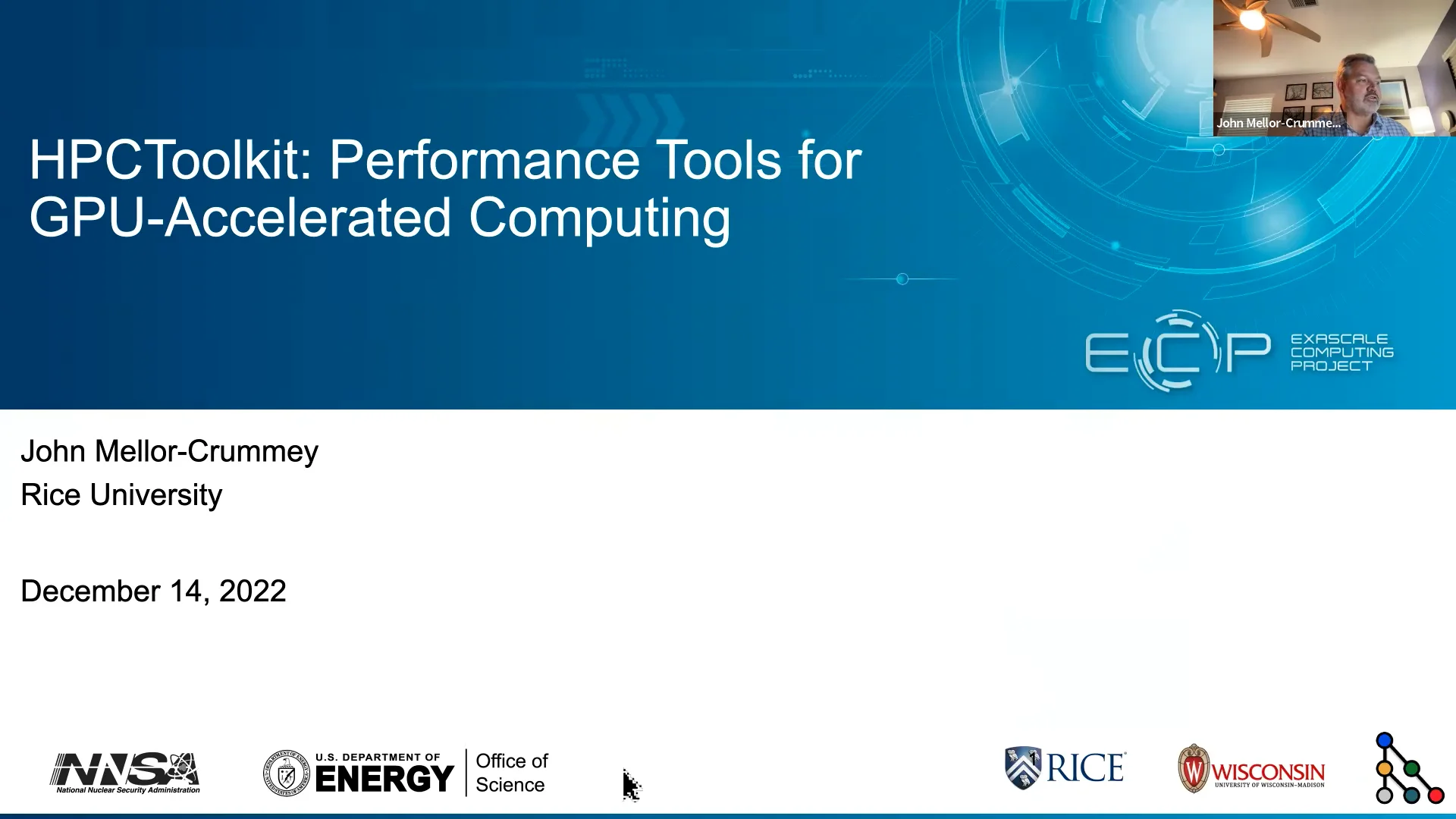 December 2022 OLCF User Conference Call - HPCToolkit Overview