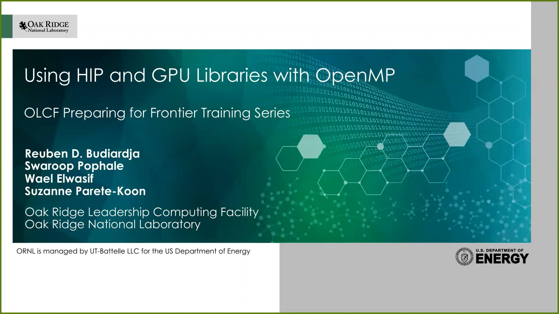Using Hip And Gpu Libraries With Openmp On Vimeo