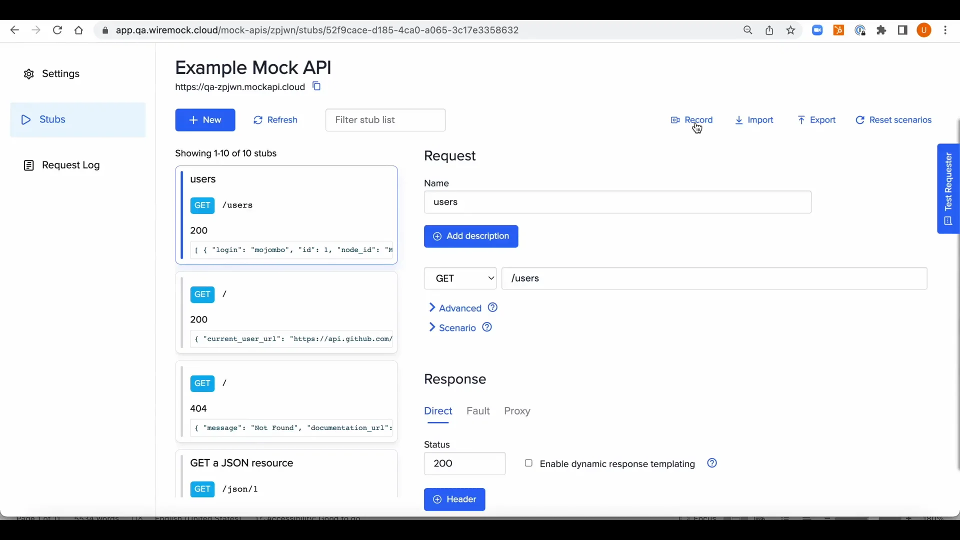 WireMock Cloud - How to create API mock from 3rd party API by using recording on Vimeo