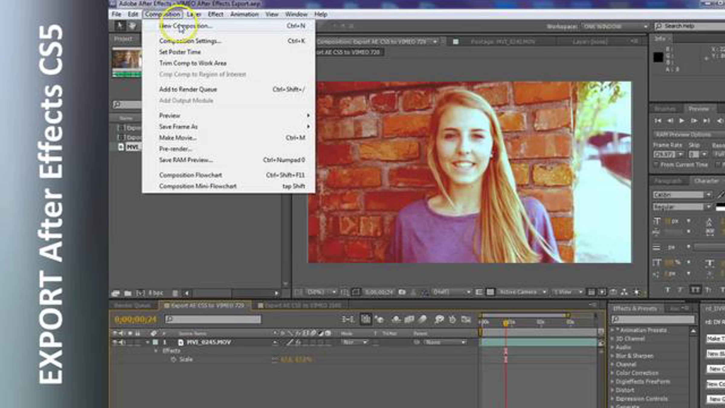 Exporting for Upload to Vimeo with Adobe After Effects CS5