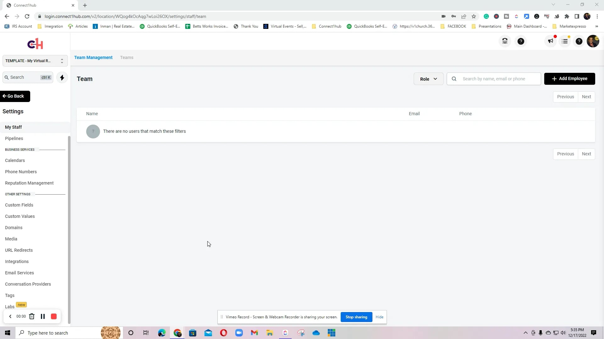 Adding a team member on Vimeo