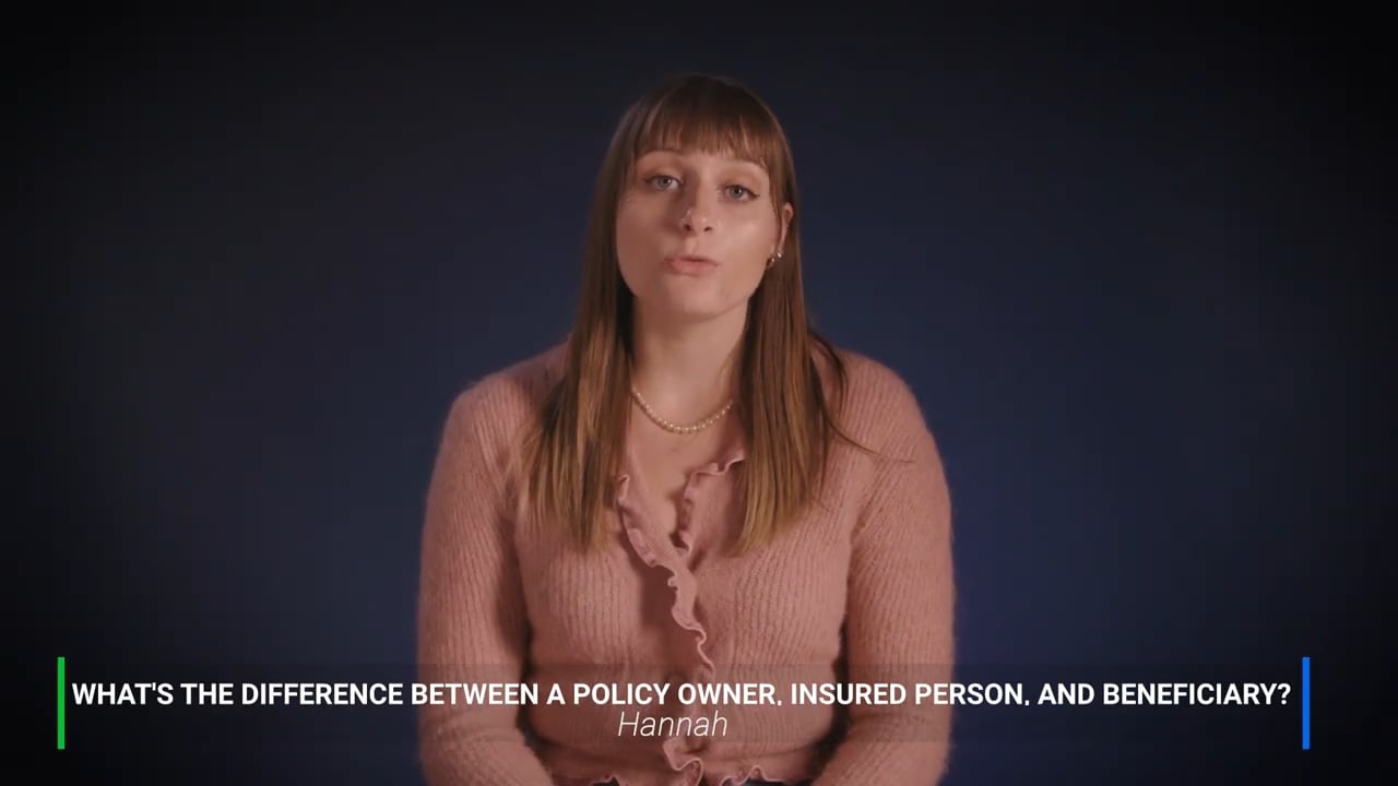 What's the difference between a policy owner, insured person, and beneficiary on Vimeo