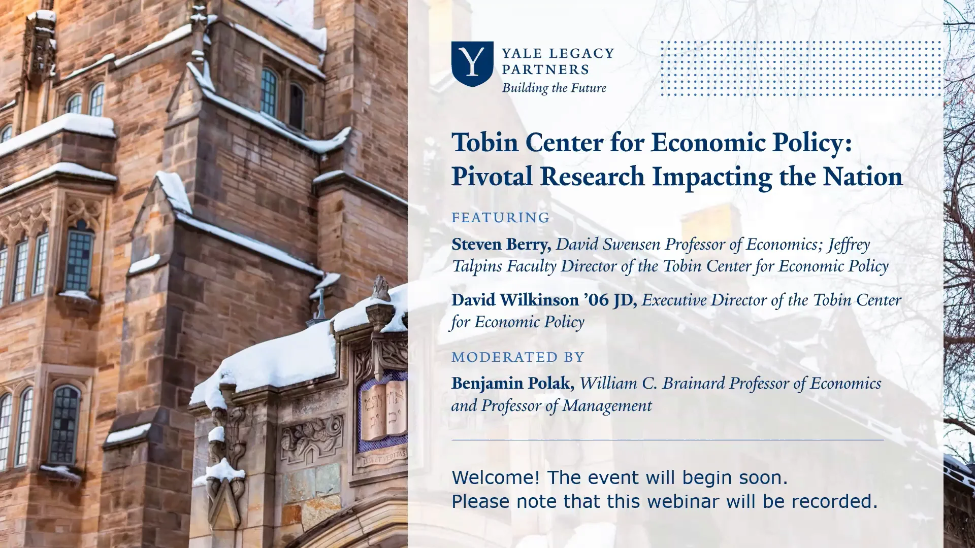 Yale Legacy Partners Webinar 12.7.22 | Tobin Center for Economic Policy ...