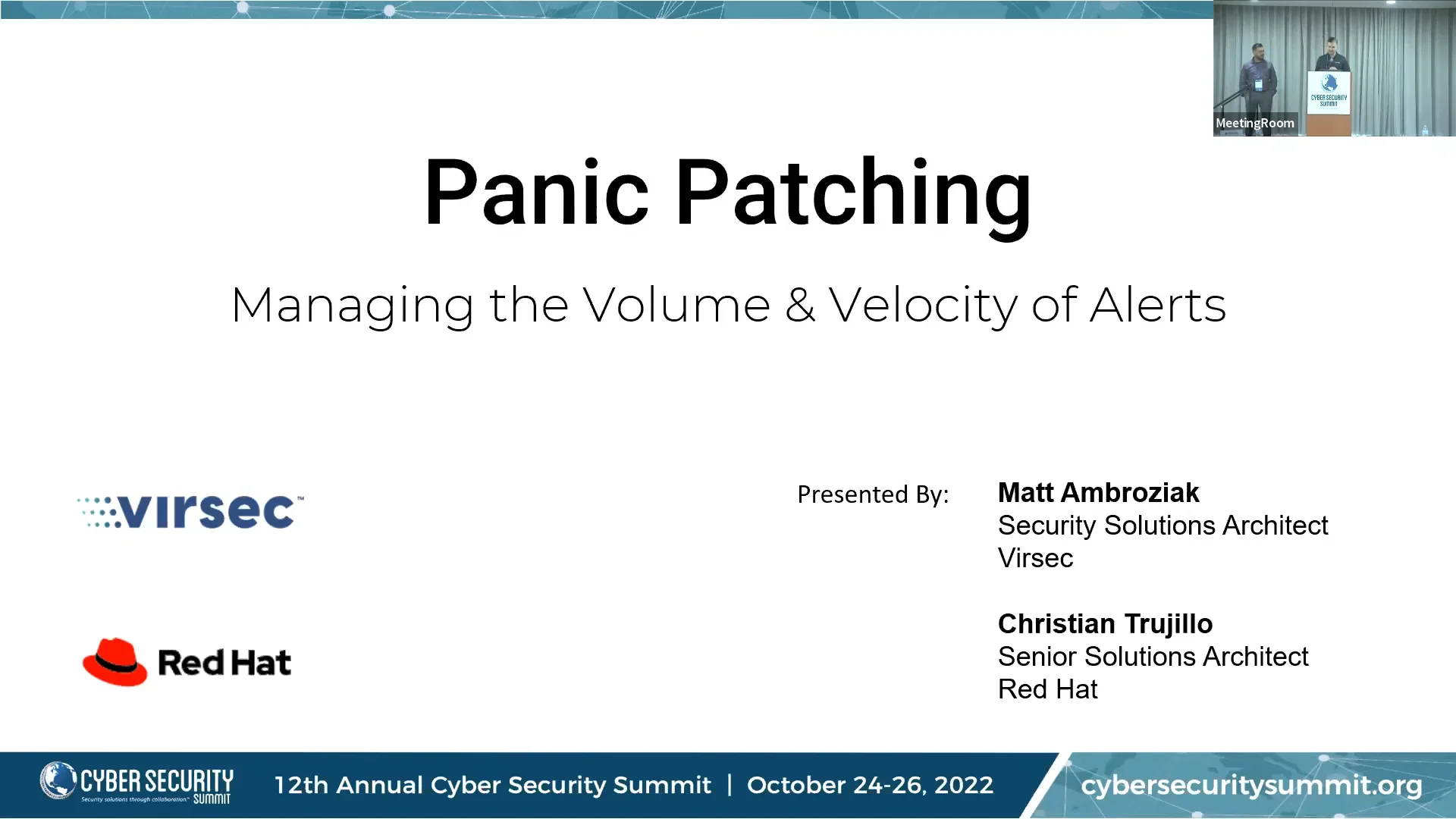 Cyber Security Summit OCT 24 - Tech Session - Panic Patching - Managing ...