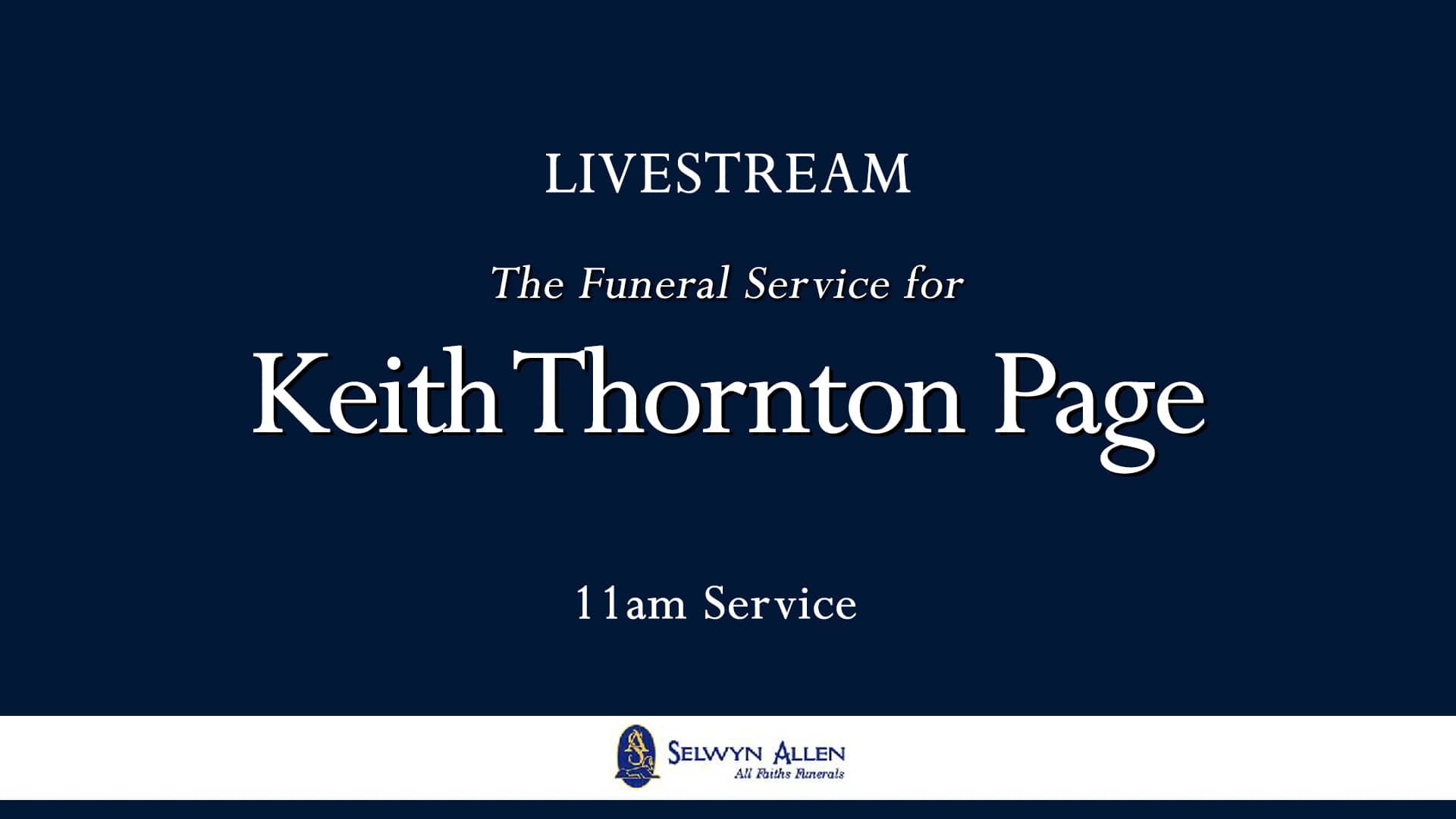 The Funeral Service for Keith Thornton Page on Vimeo