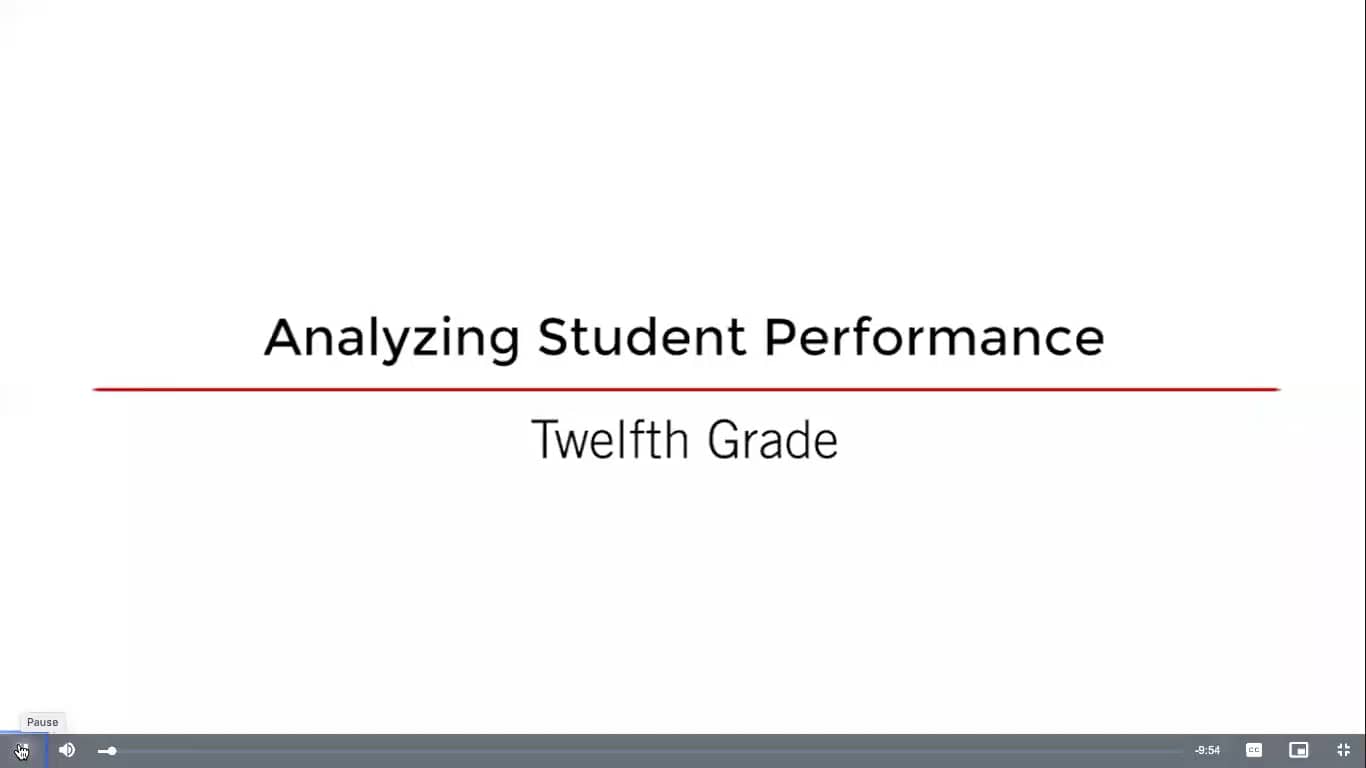 Analyzing Student Performance, Twelfth Grade on Vimeo