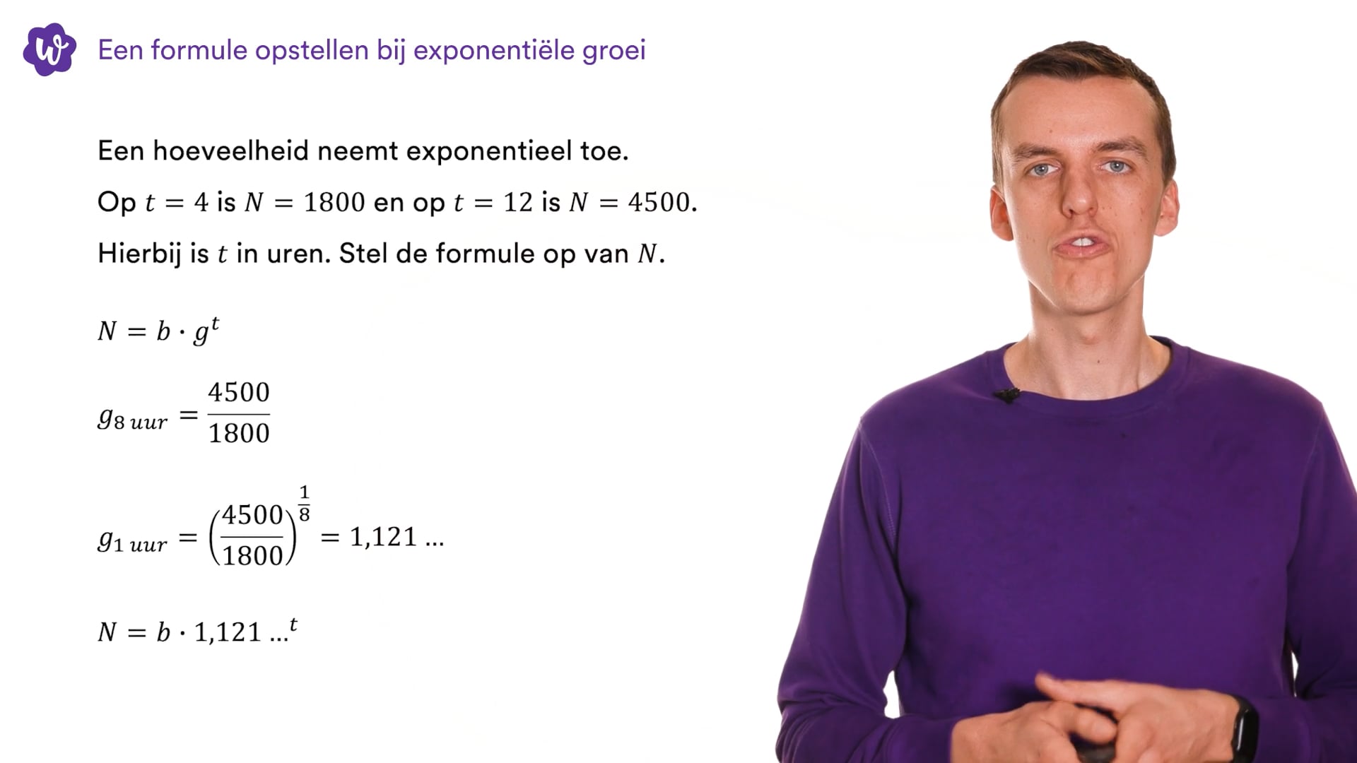 Een formule opstellen bij exponentiële groei oefenen | StudyGo