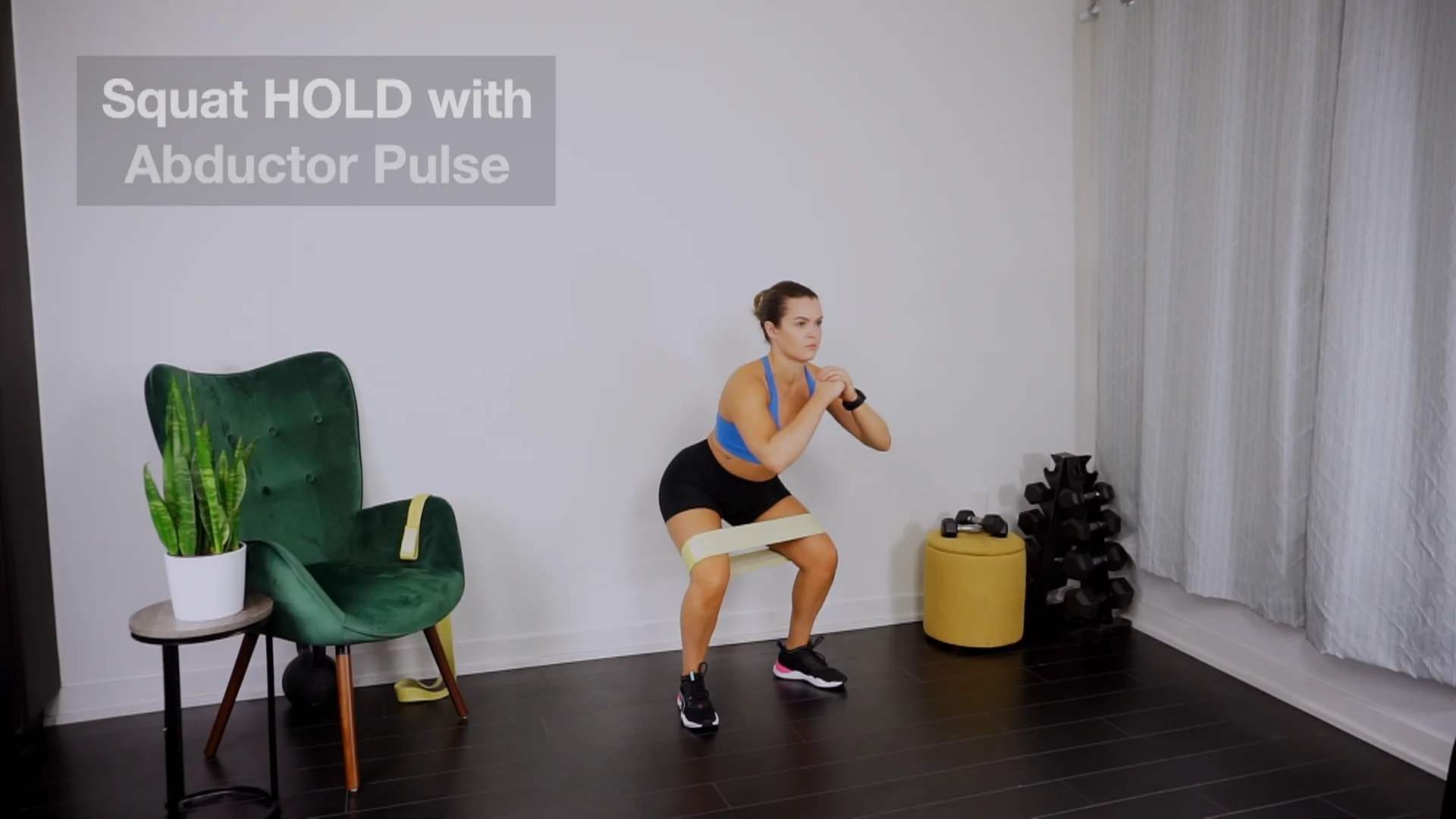 Squat HOLD with Abductor Pulse on Vimeo