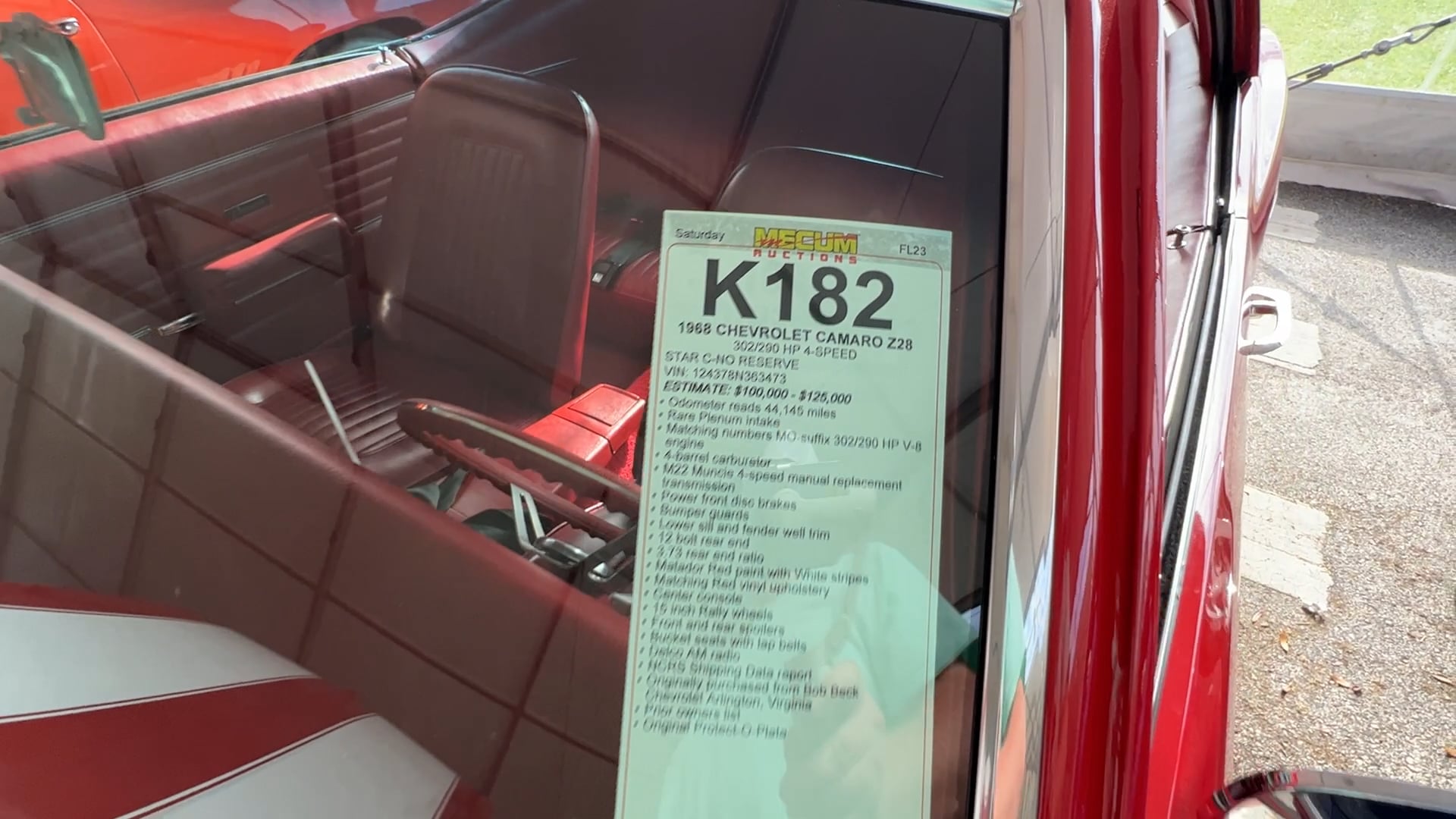1968 Chevrolet Camaro Z28 | K182 | Kissimmee 2023