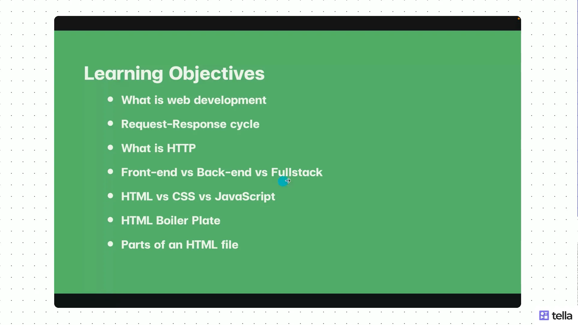 2.) Learning Objectives on Vimeo