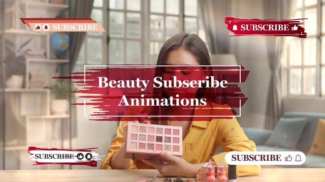Beauty Makeup Pack Subscribe Animations for YouTube Creators