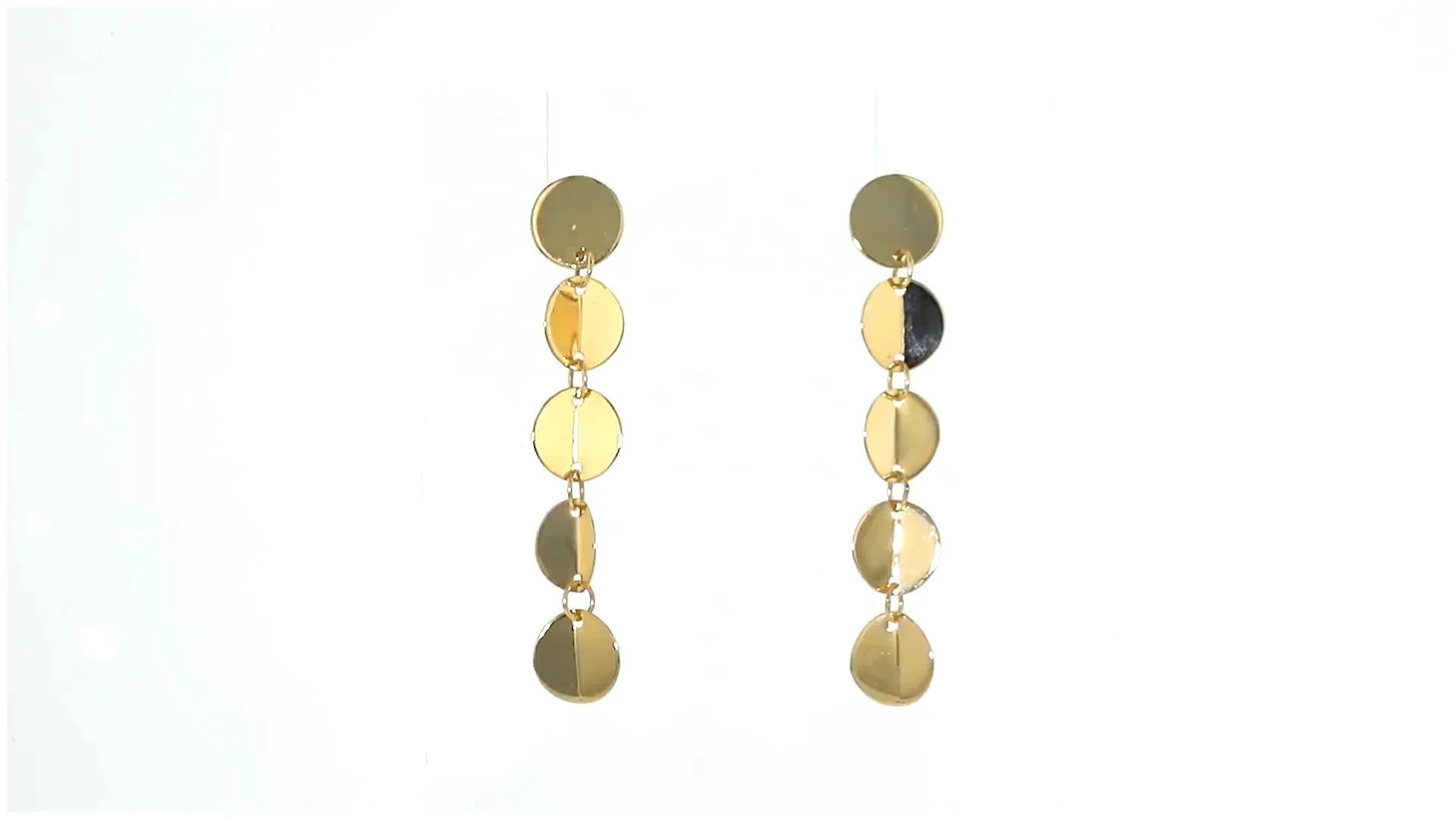 Italian 14kt Yellow Gold Multi-Disc Drop Earrings on Vimeo
