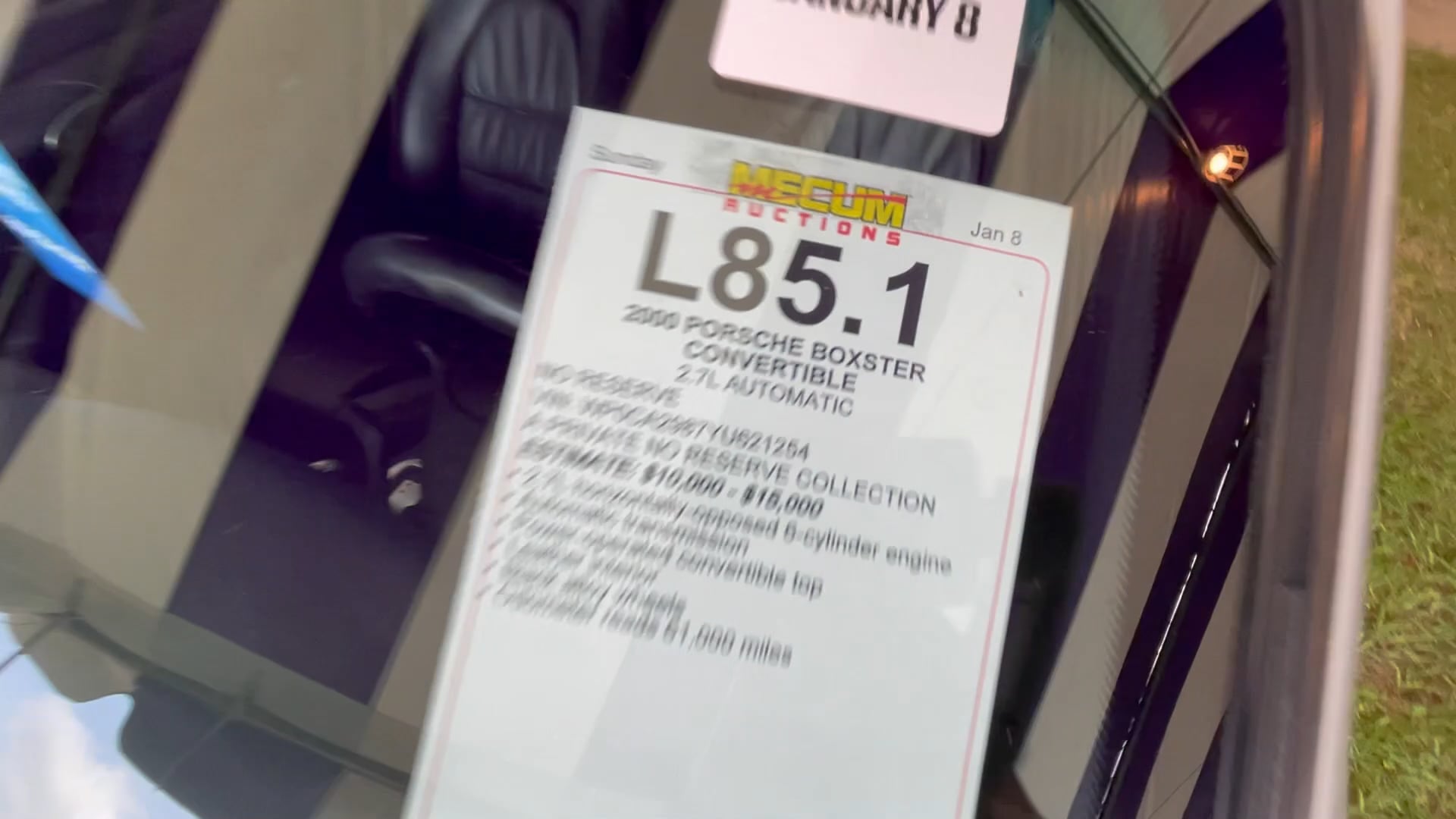 2000 Porsche Boxster Convertible | L85.1 | Kissimmee 2023