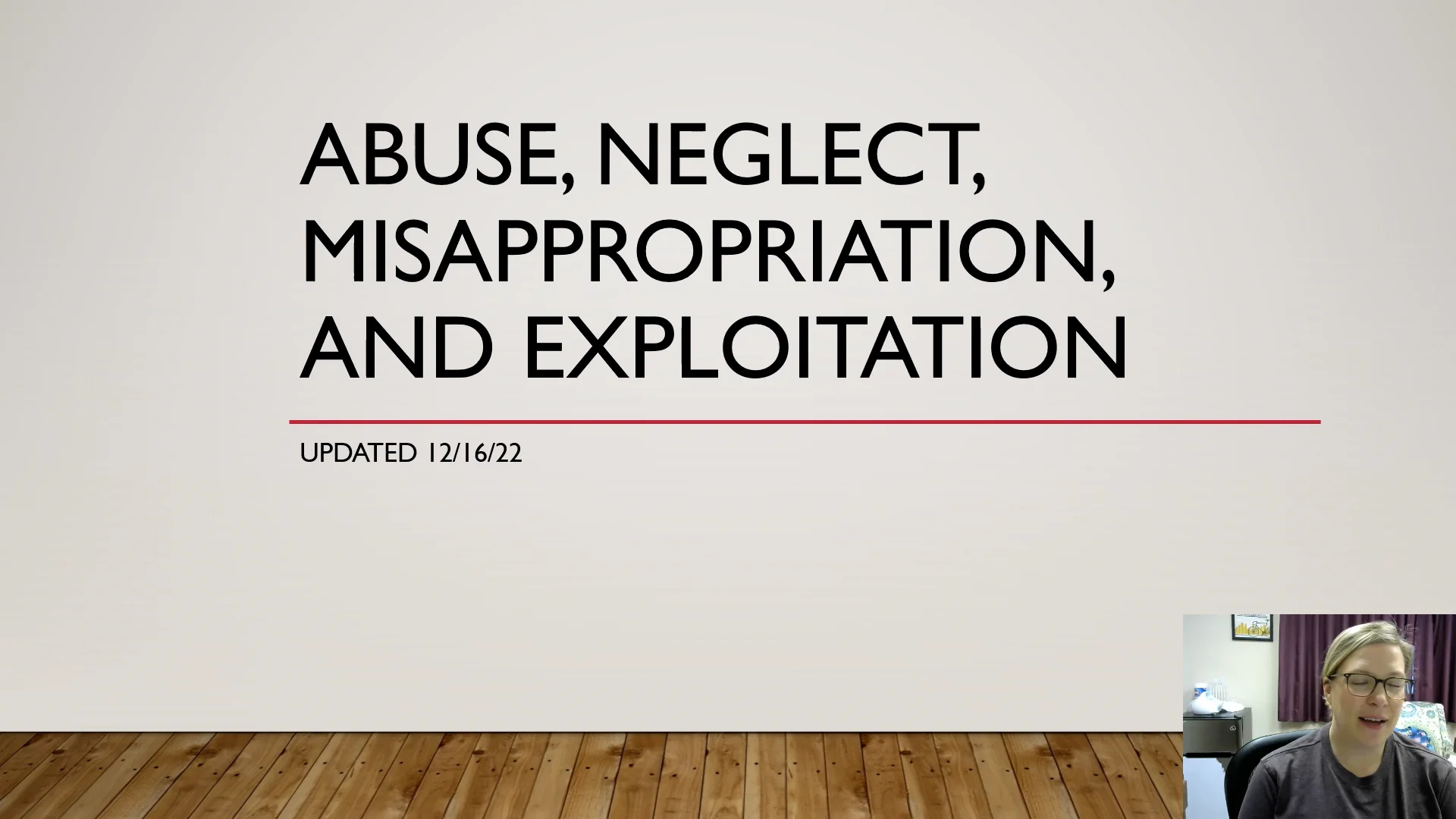 Abuse, Neglect, Misappropriation, and exploitation education on Vimeo
