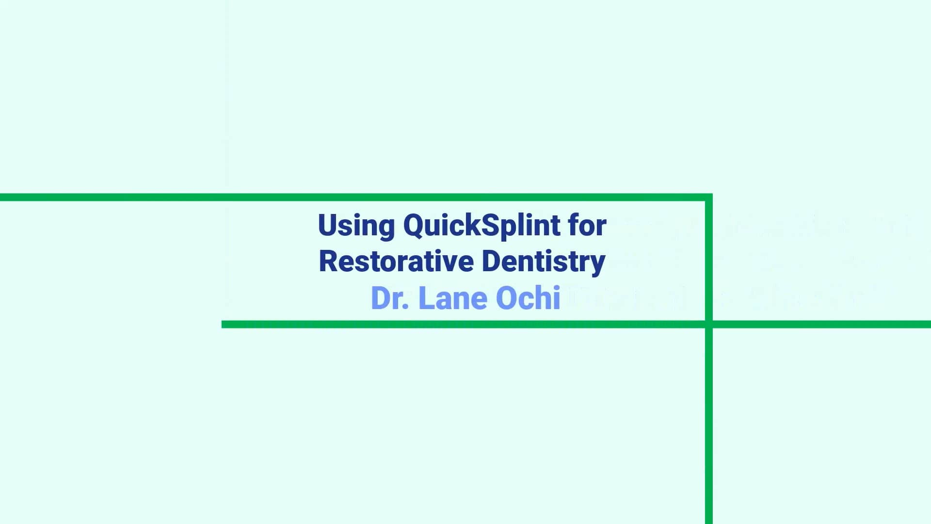 Dr. Lane Ochi describes how he uses QuickSplint in practice and teaching on Vimeo