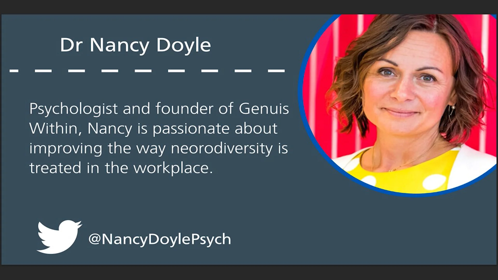 Dr Nancy Doyle shares insight into neurodiversity on Vimeo