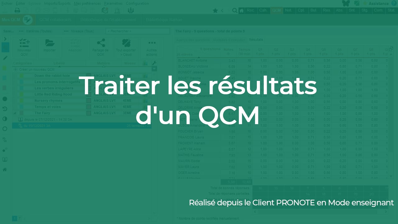 Les QCM avec PRONOTE - Traiter les résultats d'un QCM on Vimeo
