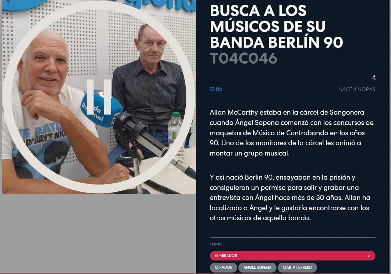 El Mirador Con Marta Ferrero, Angel Sopena y Allan McCarthy on Vimeo