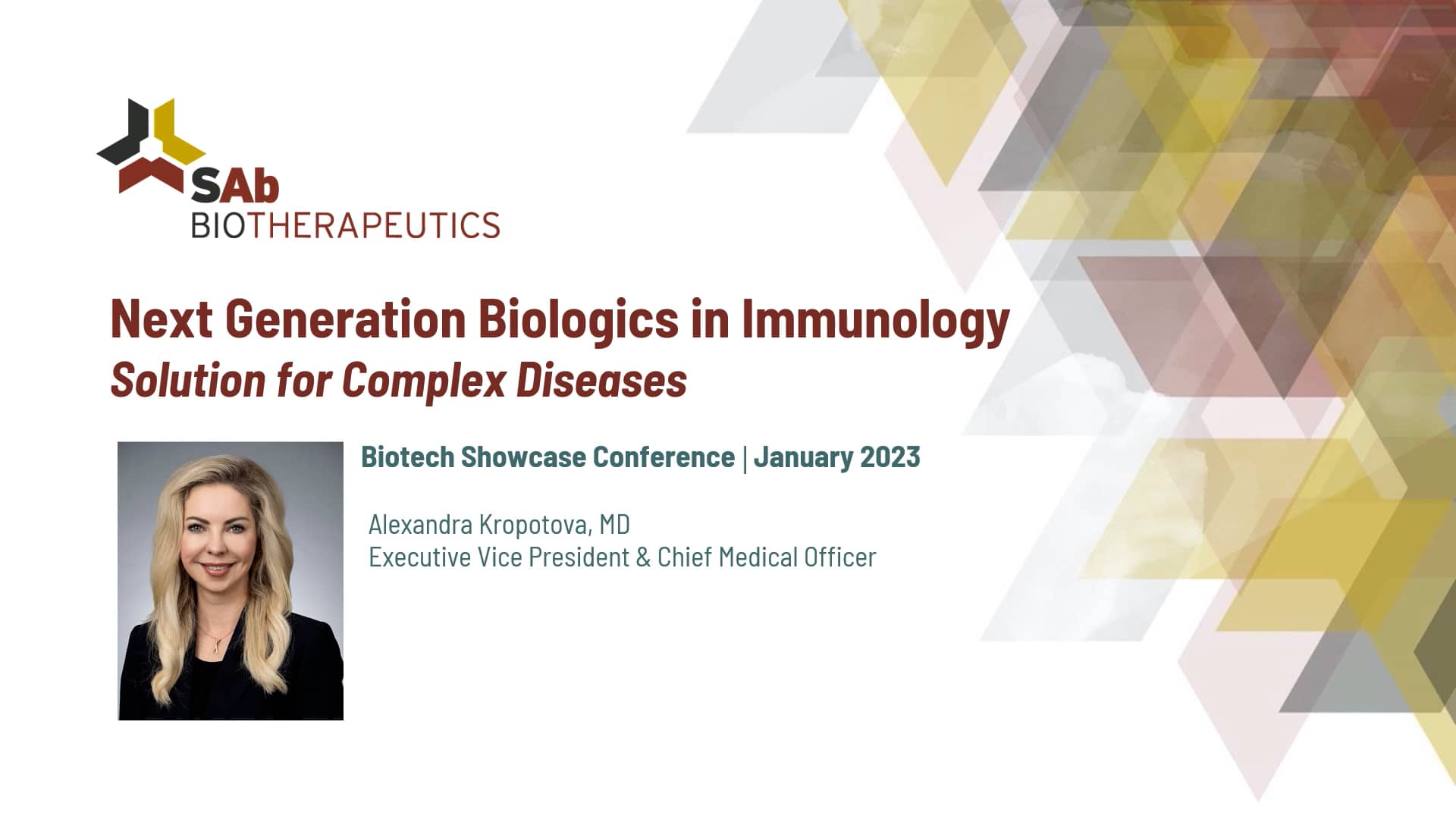 SAB Biotherapeutics Biotech Showcase Presentation 01.10.23 on Vimeo