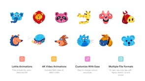 85 Animated Animal Stickers