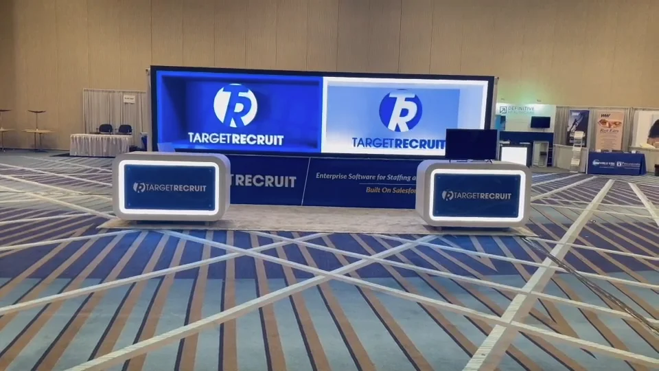 Target Recruit Trade Show Booth LED Display Forced Perspective 3D Logo ...