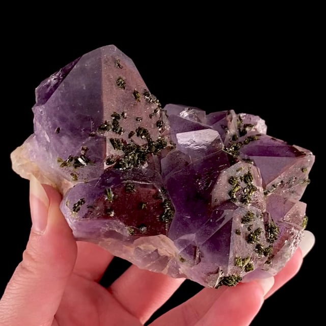 Amethyst with Epidote | Hongxizhen Unnamed Mining Area, Meigu County ...