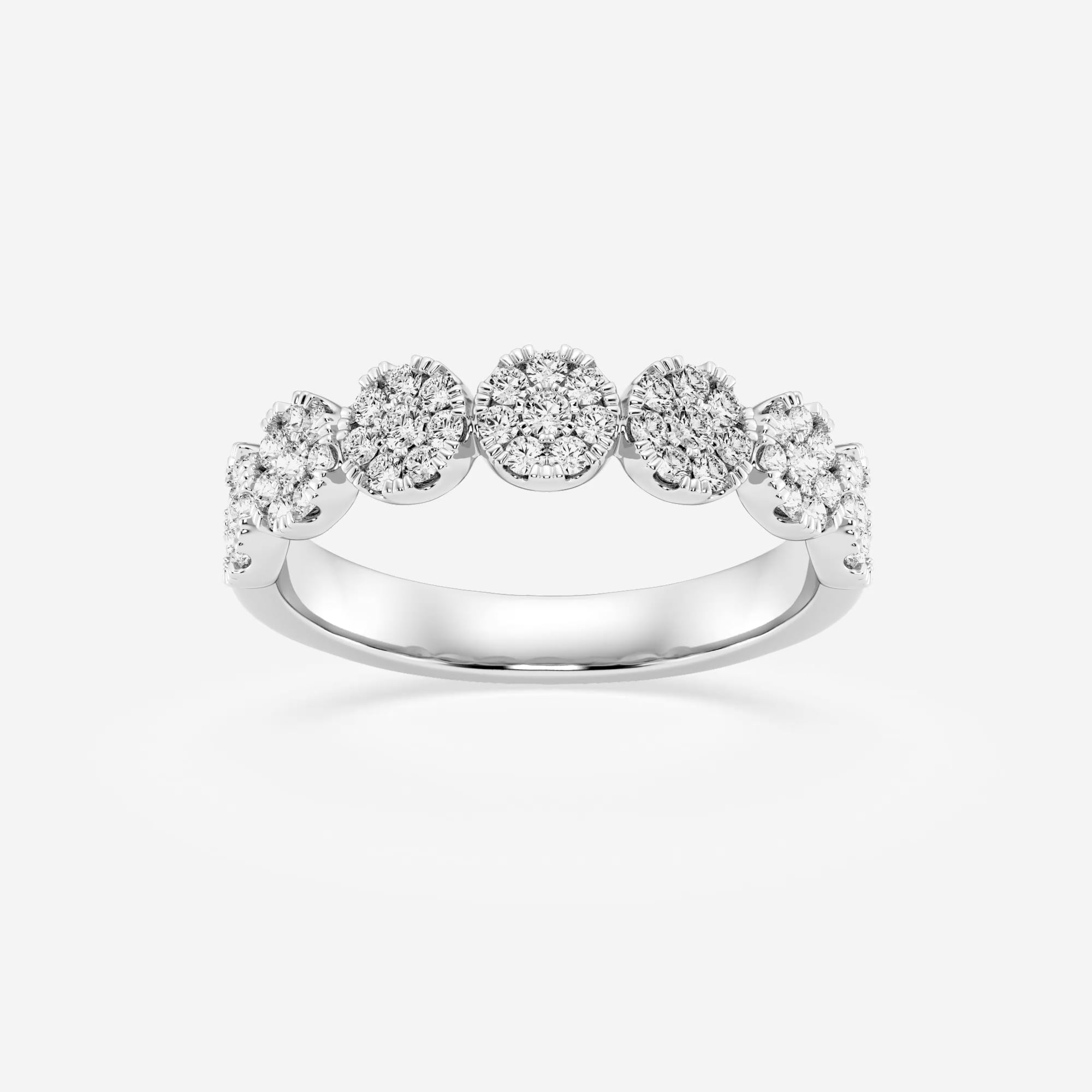 1/2 ctw Round Lab Grown Diamond Cluster Stackable Ring - Grownbrilliance