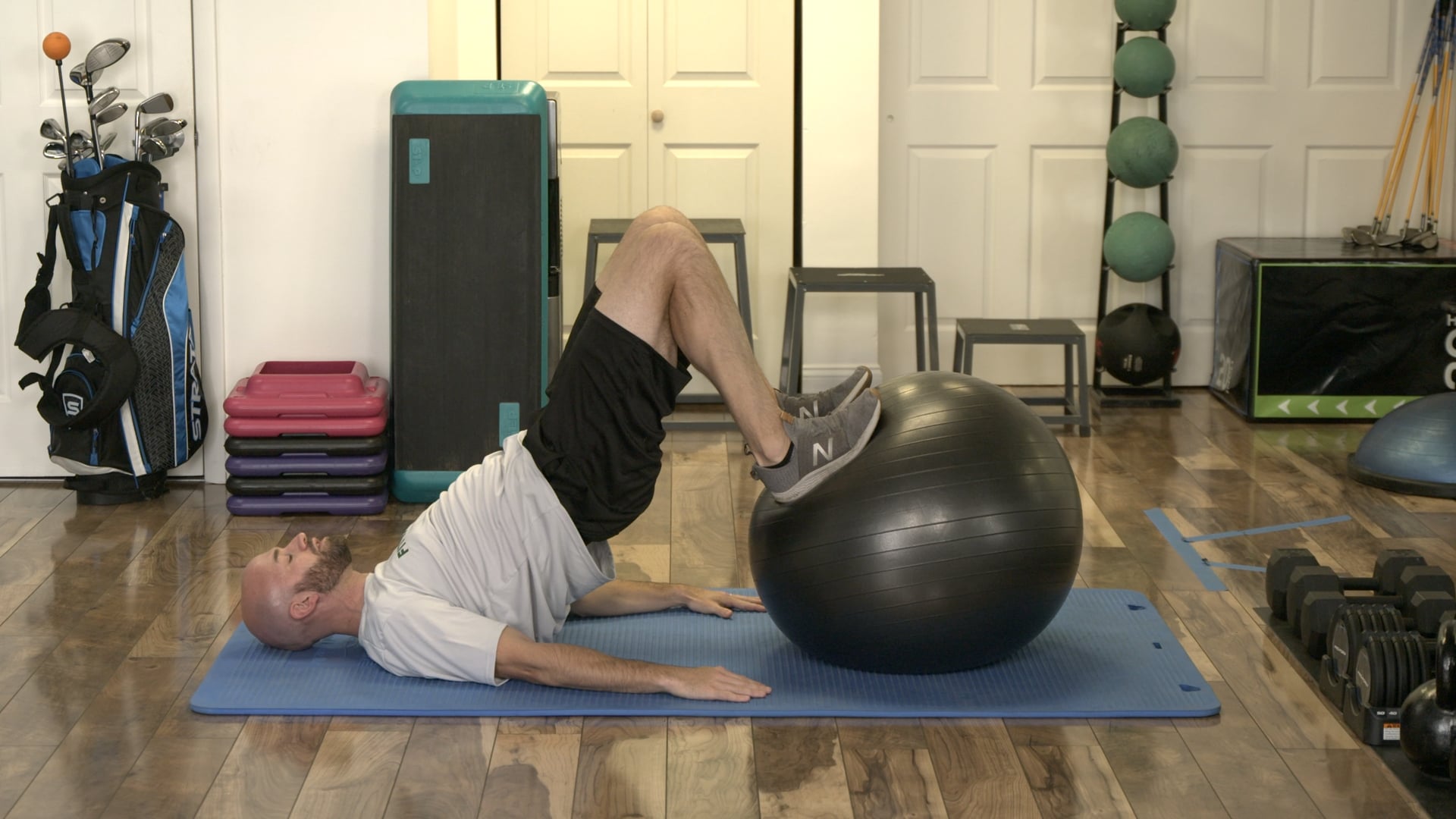 Stability Ball Bridge w-Leg Curls.mp4 on Vimeo