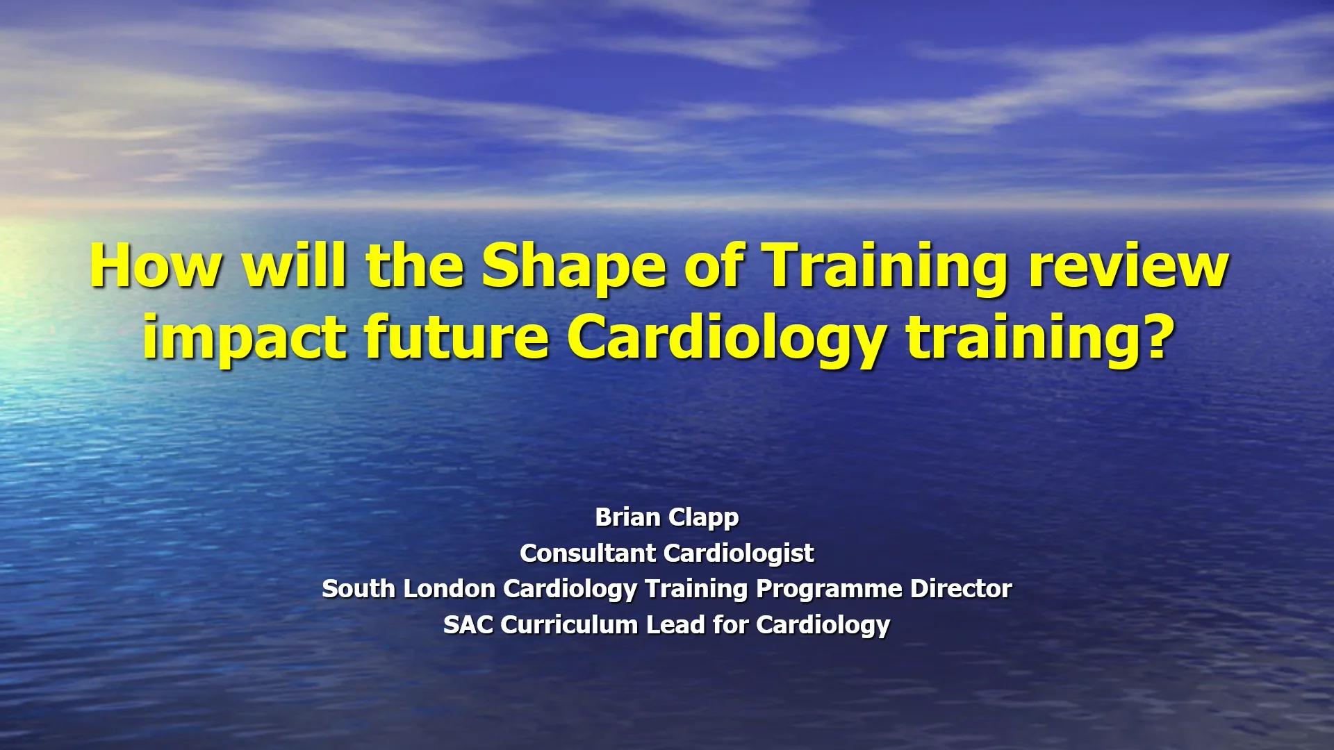 BCS 2022 - Talk 2: How will the Shape of Training review impact future ...