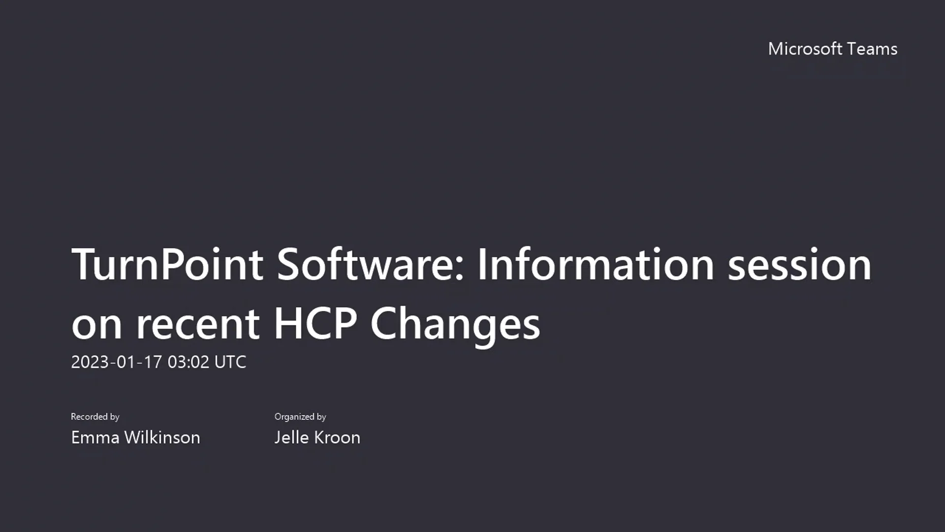 230117 TurnPoint Software - HCP webinar changes on Vimeo