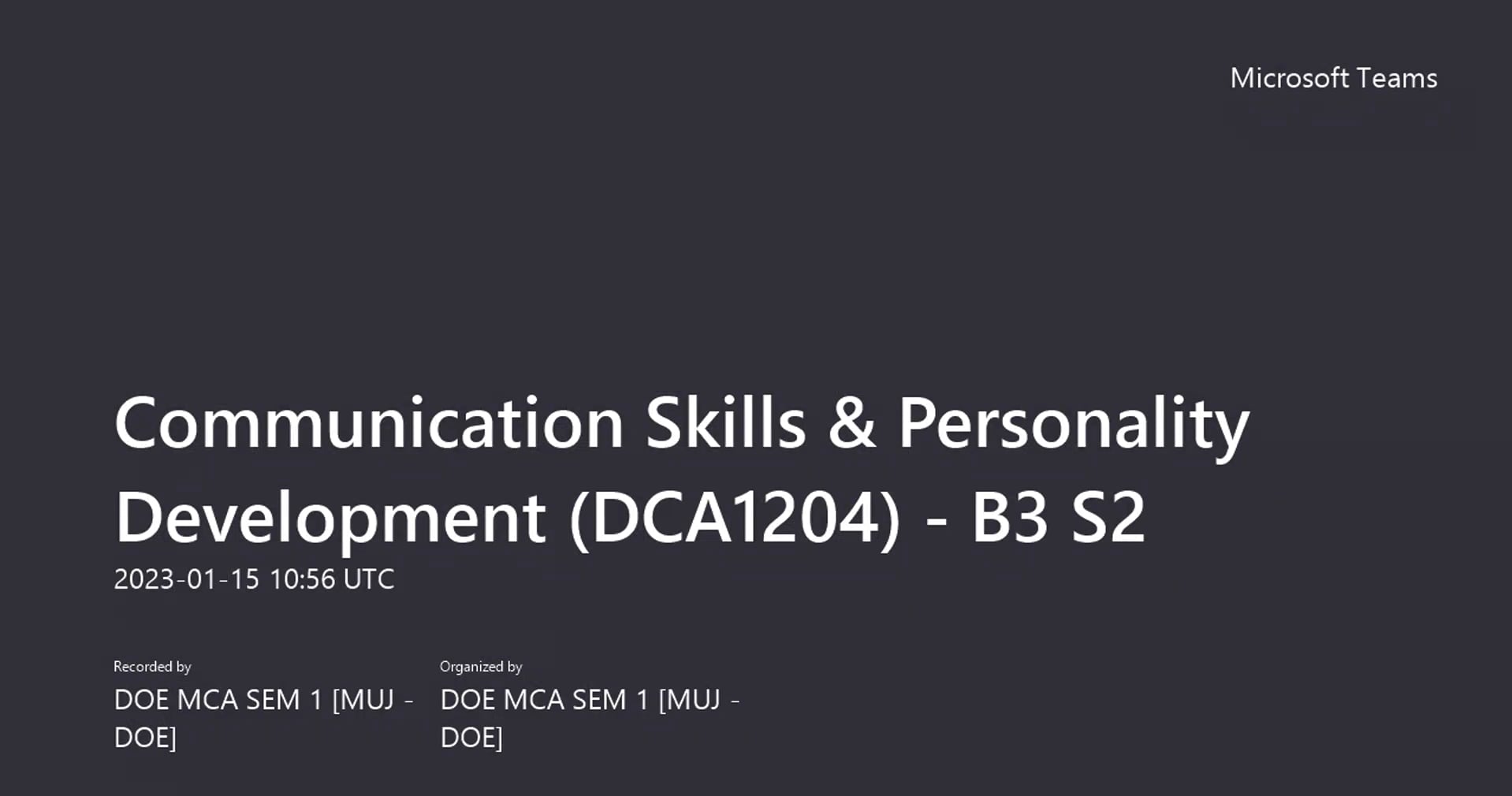 Communication Skills & Personality Development Bca on Vimeo