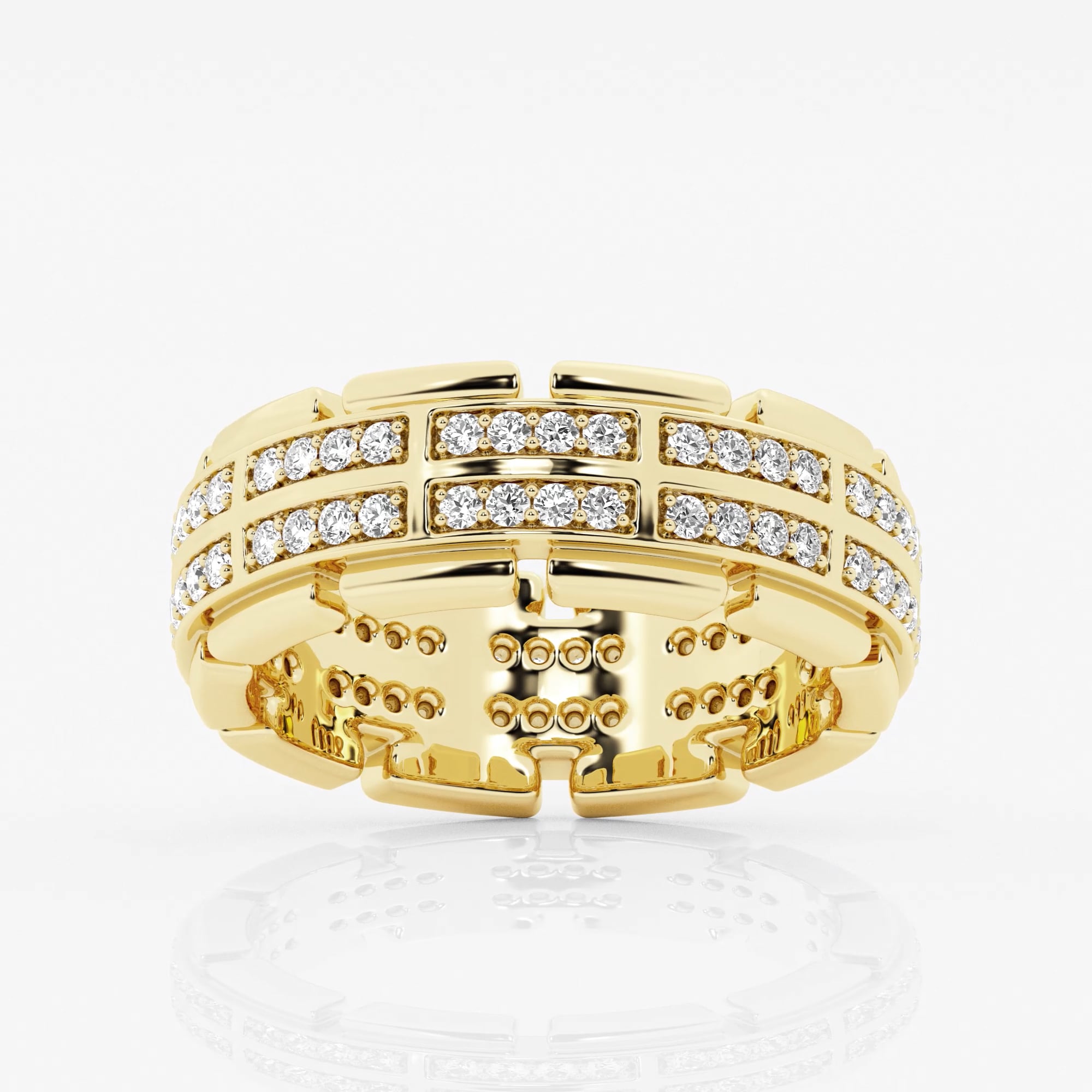 1 ctw Round Lab Grown Diamond Mens Multi-Row Eternity Band - 8.1mm ...