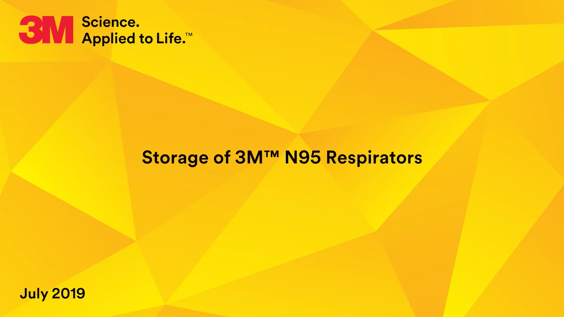 Storage of 3M_ N95 Respirators