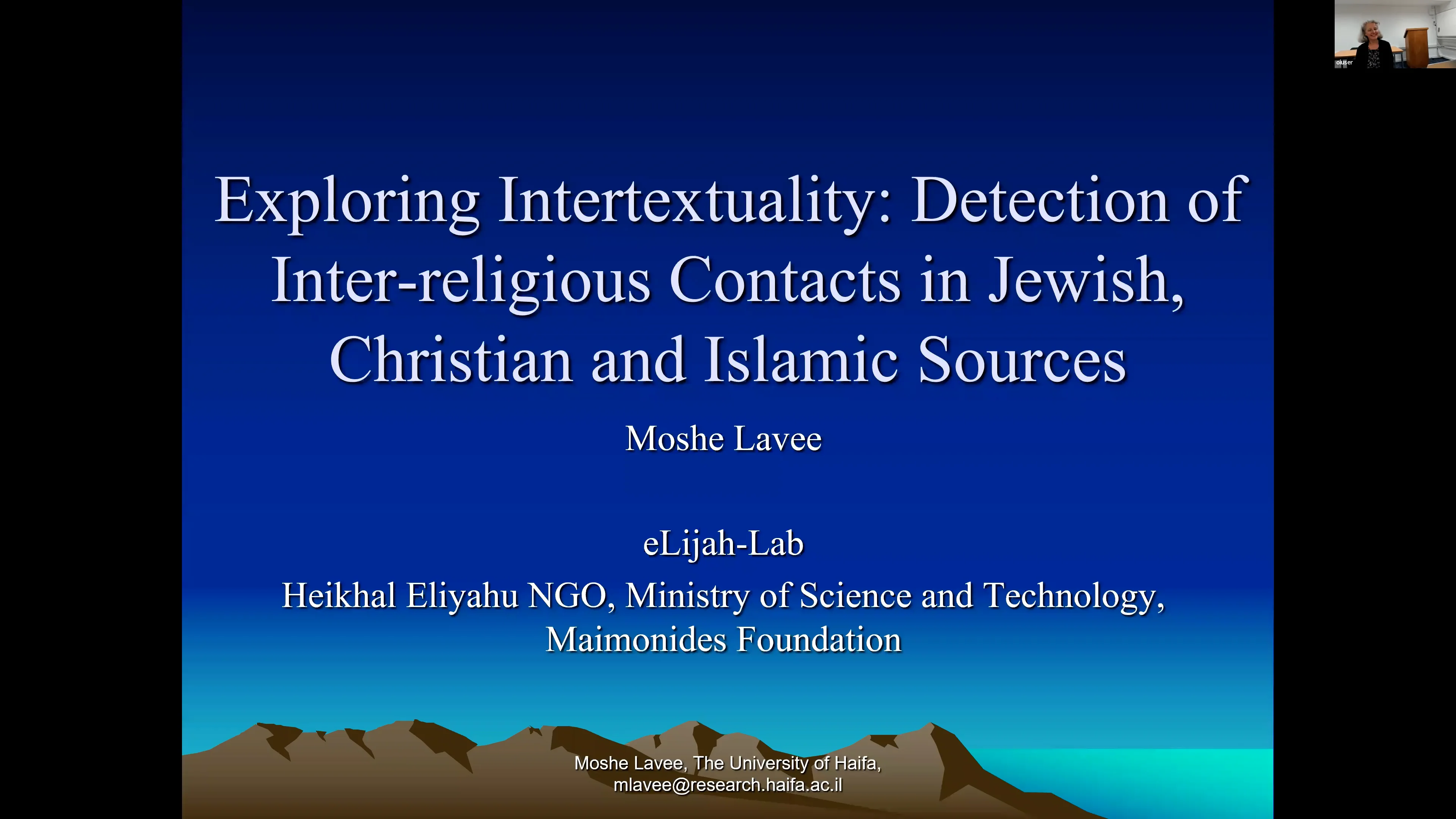 DP Lecture: Dr Moshe Lavee, 'Exploring Intertextuality' on Vimeo