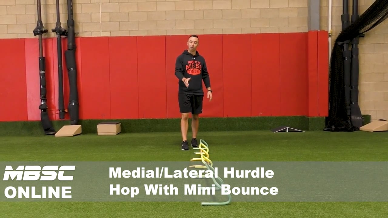 Medial/Lateral Hurdle Hop with Mini Bounce on Vimeo