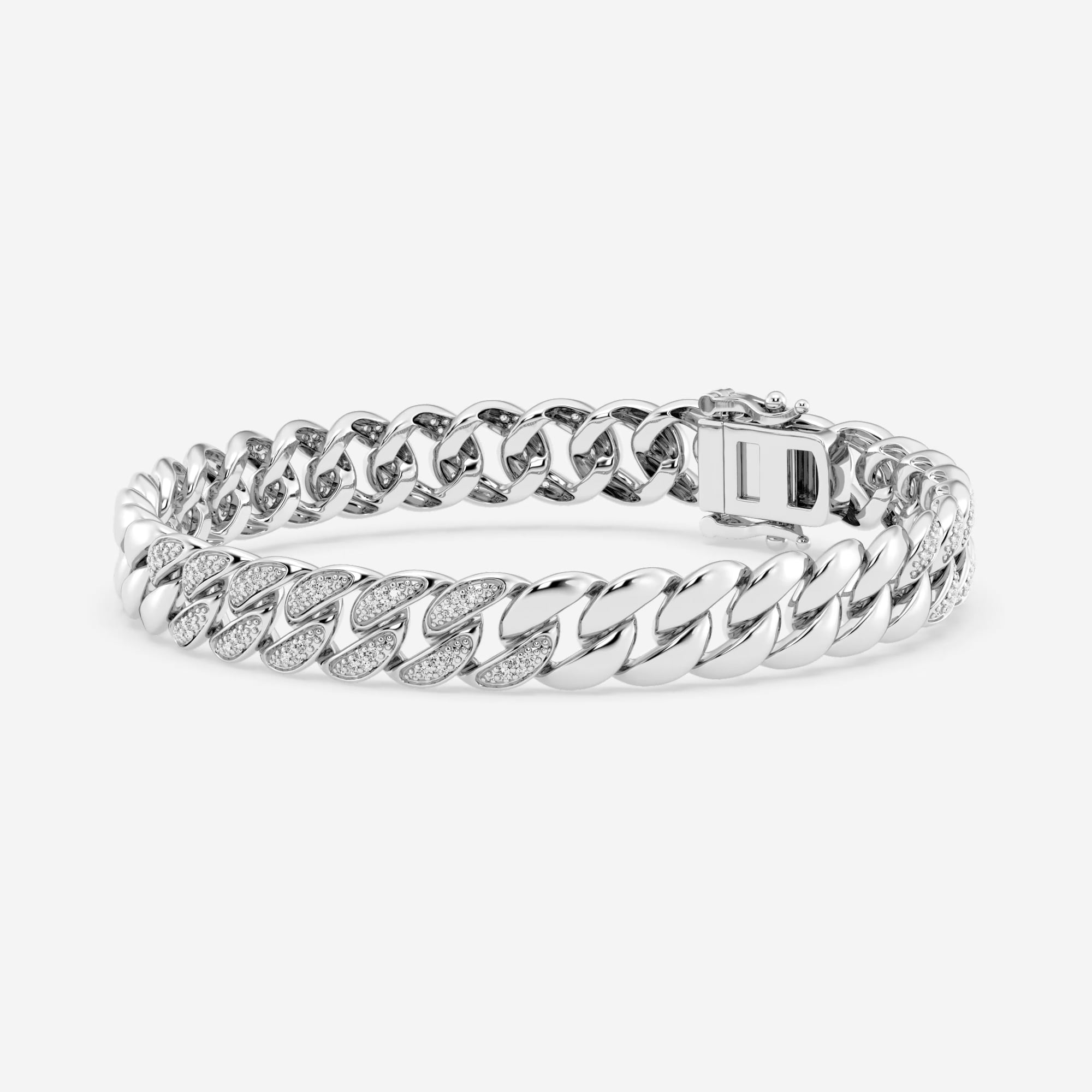 1/2 ctw Round Lab Grown Diamond Cuban Link Bracelet - 7.5 Inches ...