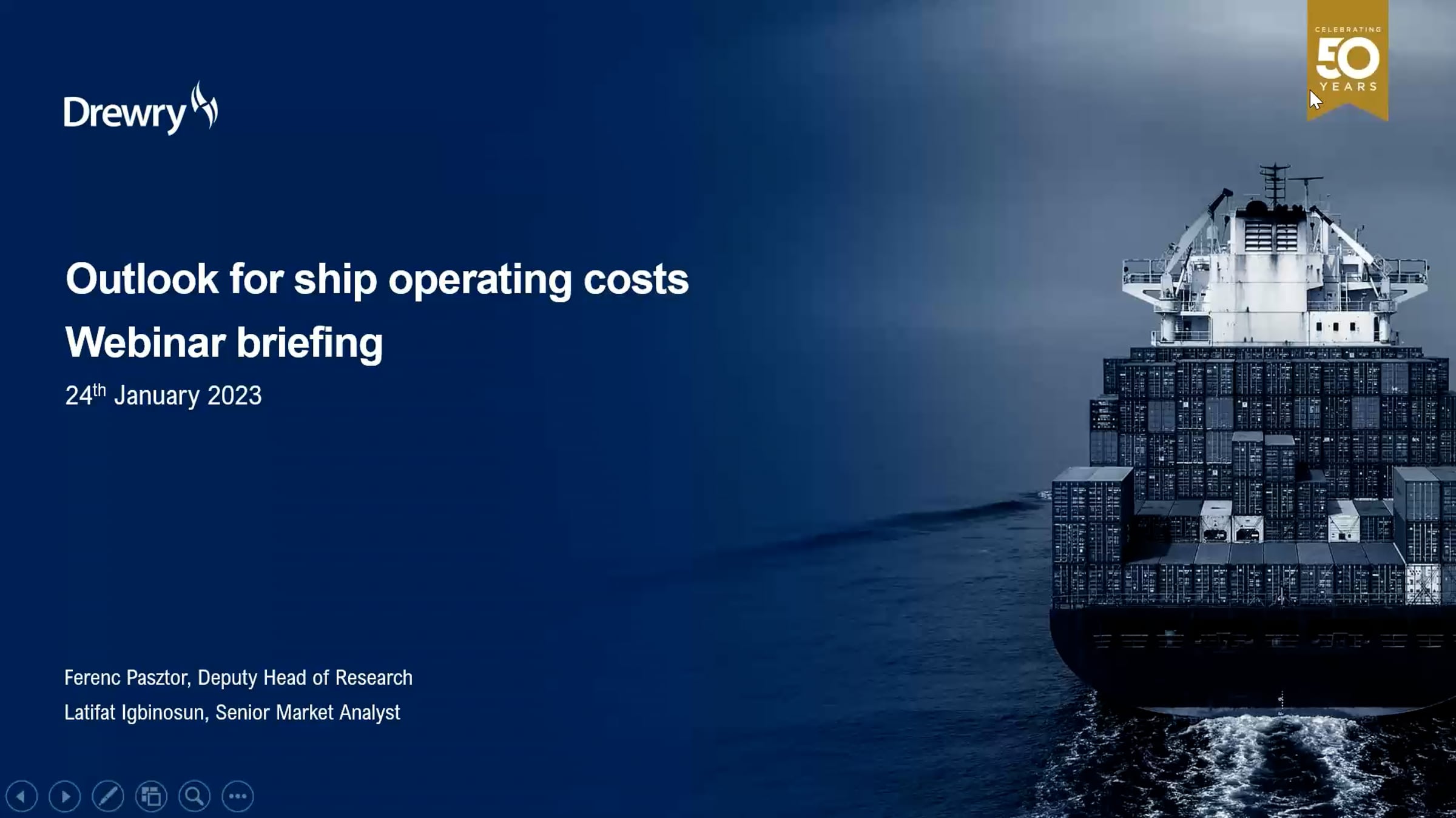 Webinar - Ship Operating Cost Trends - January 2023
