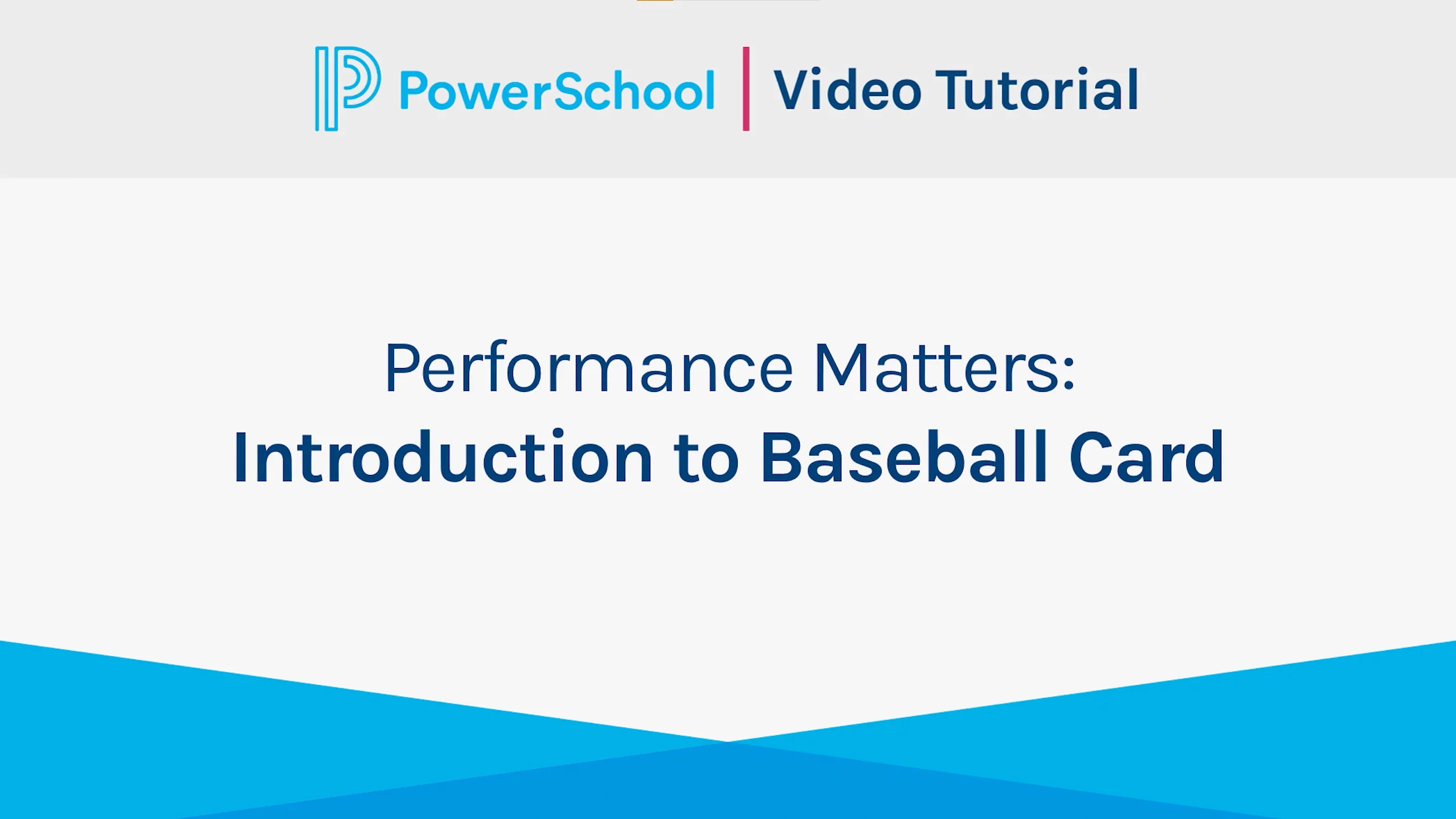 Performance Matters Video Tutorials - Introduction to Baseball Card on ...